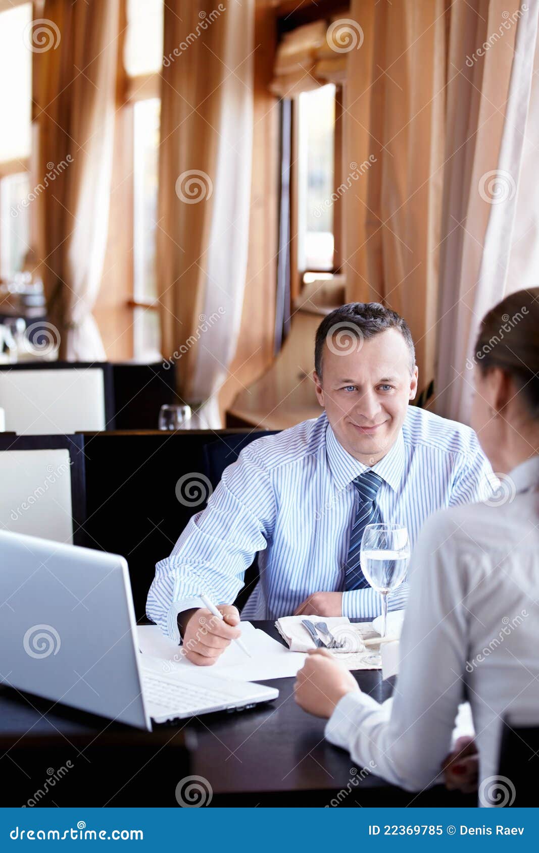 Negotiation stock image. Image of caucasian, laptop, businesspeople ...