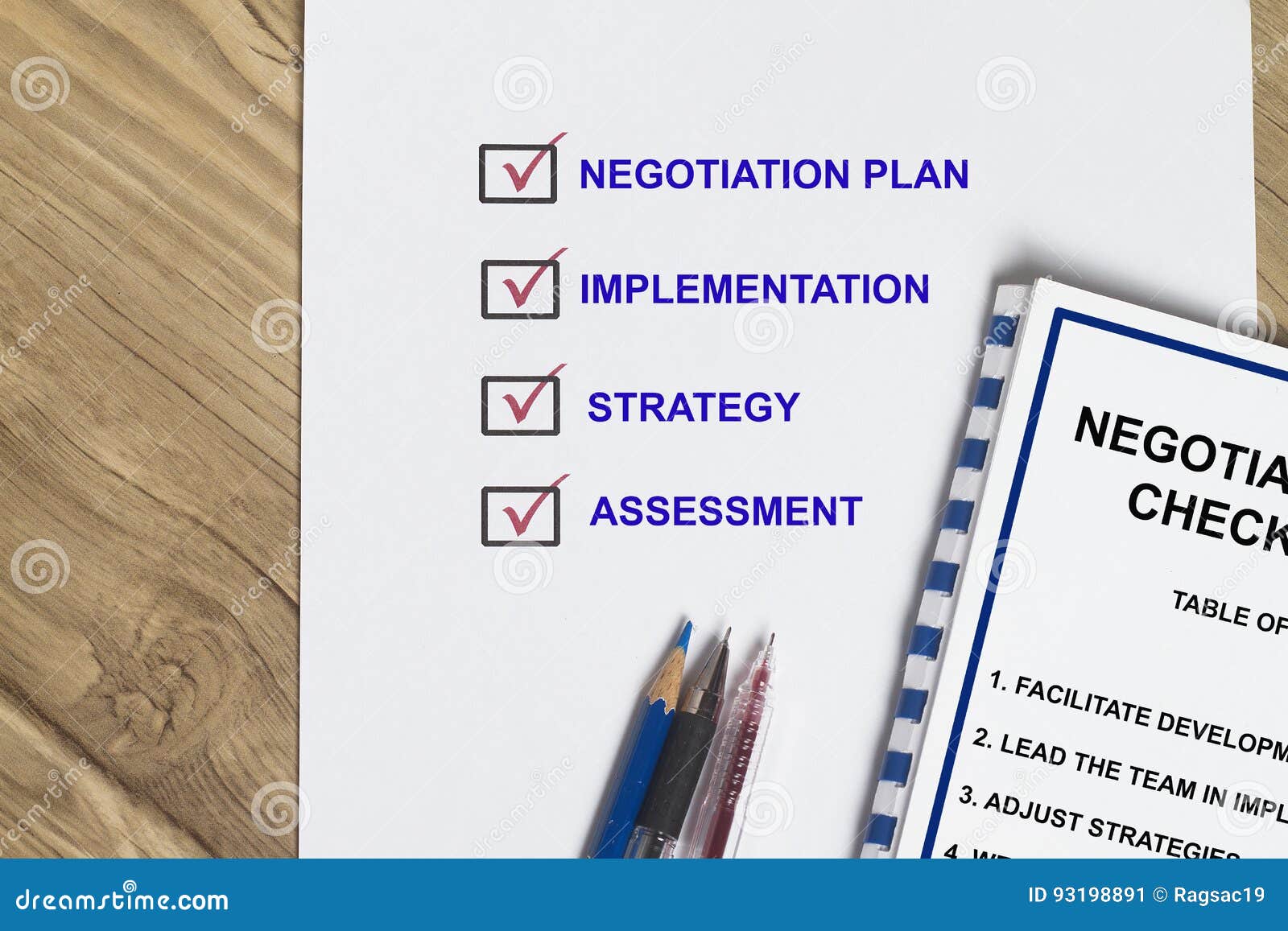 Negotiation checklist stock image. Image of secure, idea - 93198891