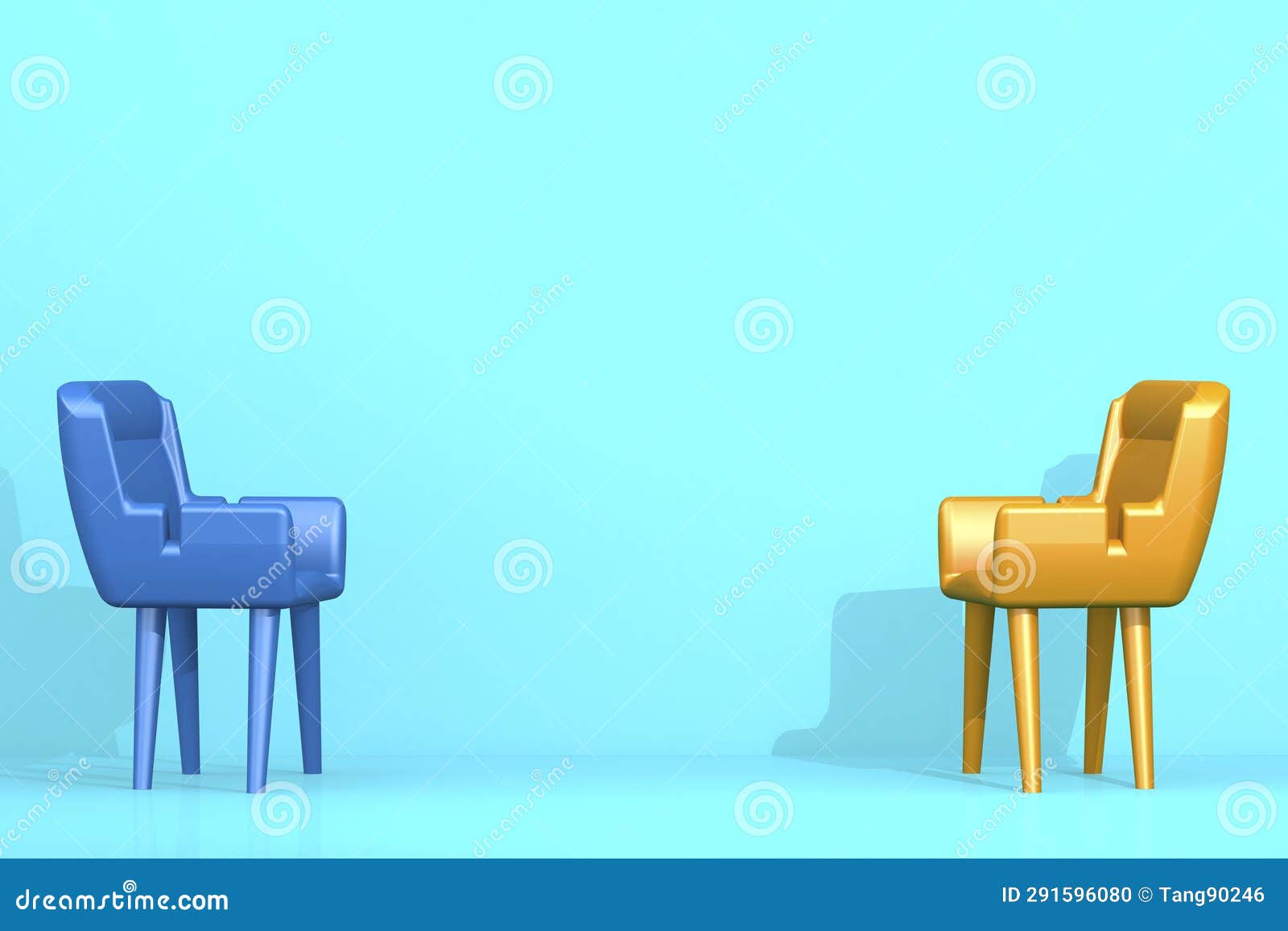 Negotiation Concept with Chairs Facing Each Other Stock Illustration ...