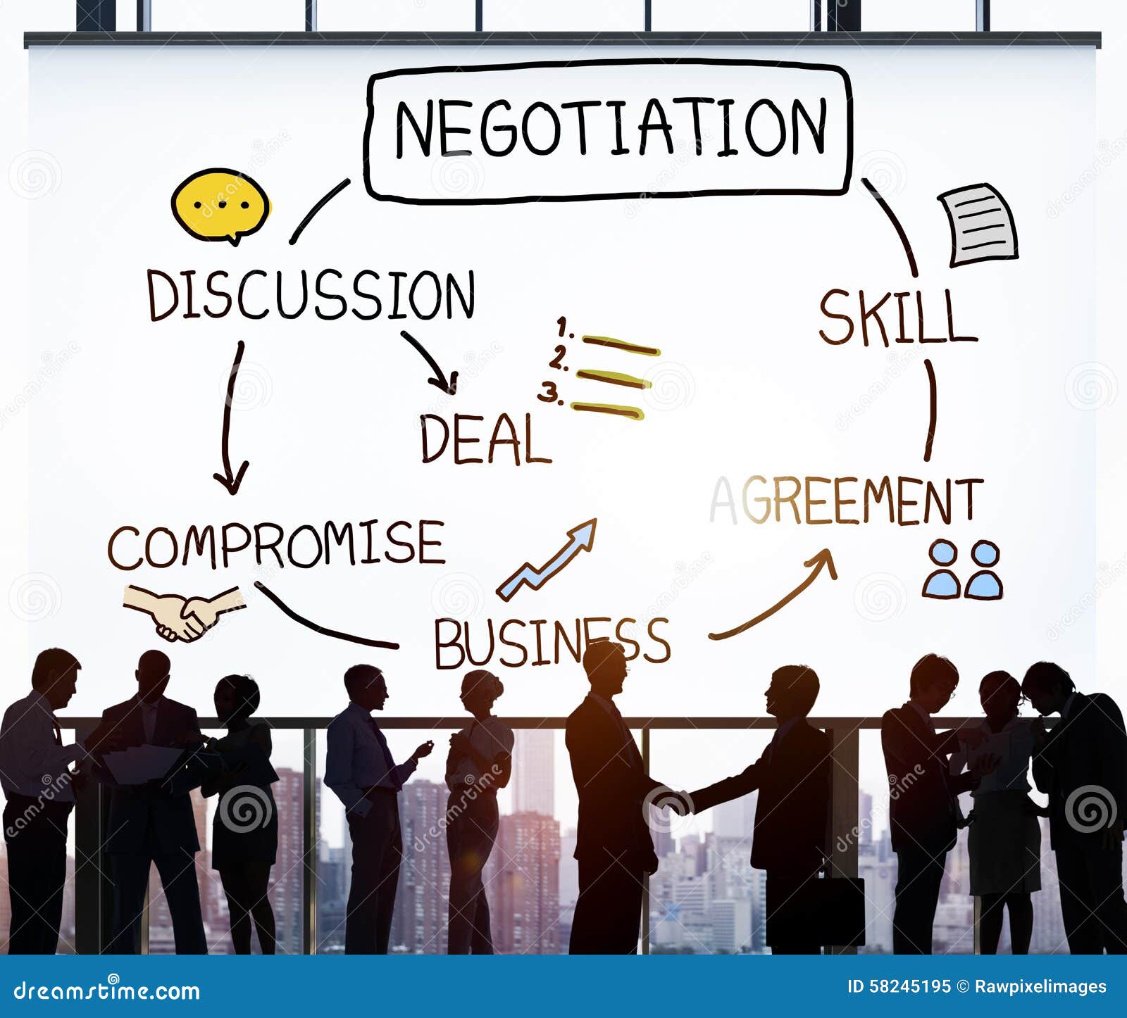 Negotiation Cooperation Discussion Collaboration Contract Concep Stock ...