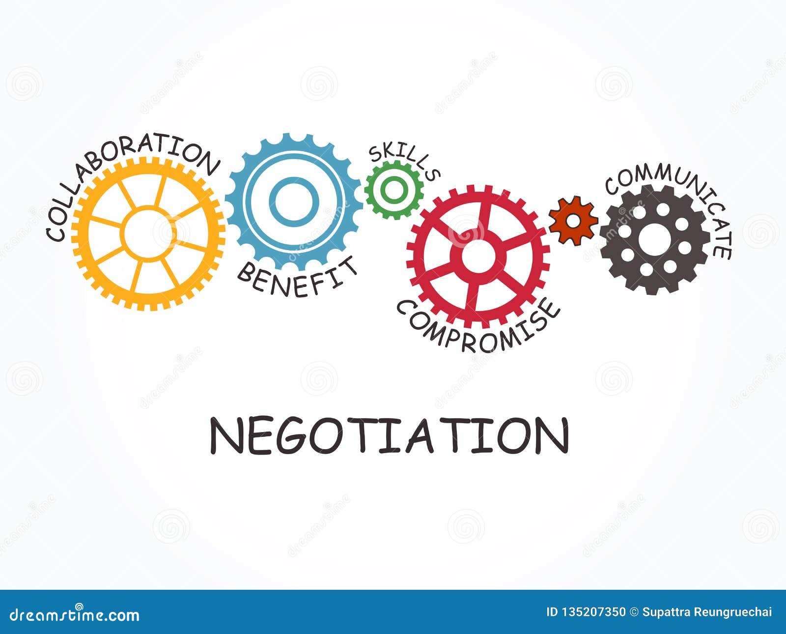Negotiation with Gear Concept. Vector Illustration Stock Vector ...