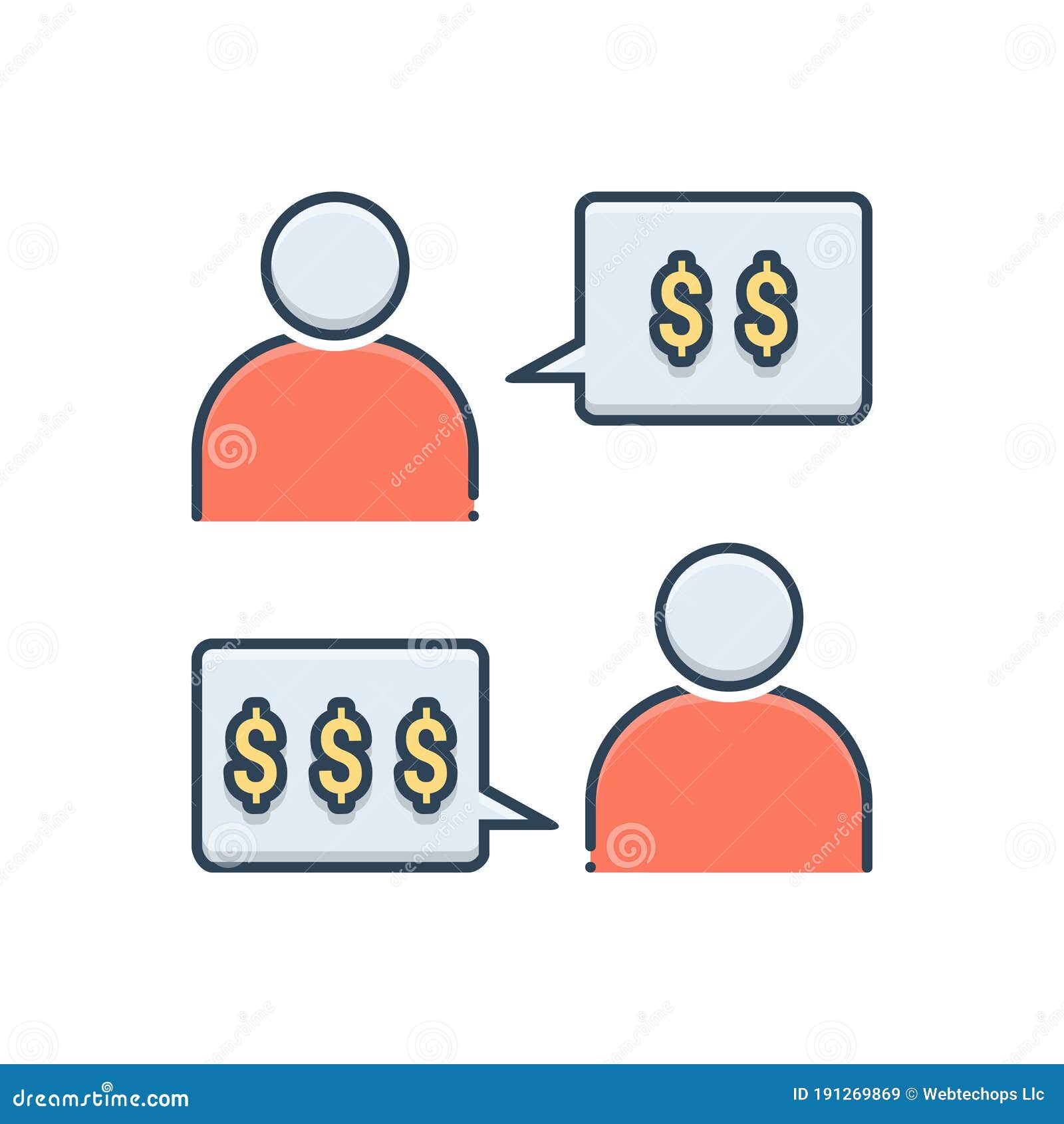 Color Illustration Icon for Negotiation, Conversation and Discussion ...