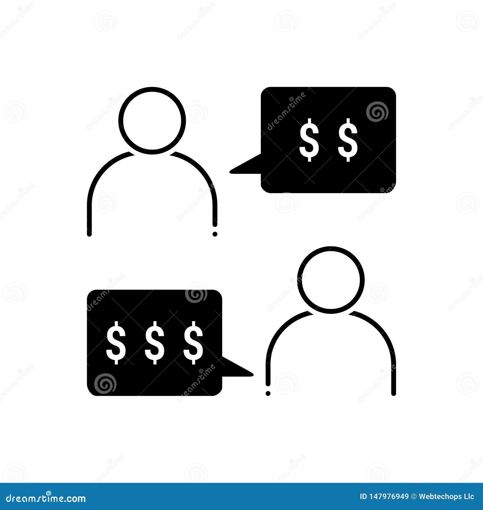 Black Solid Icon for Negotiation, Conversation and Agreement Stock ...