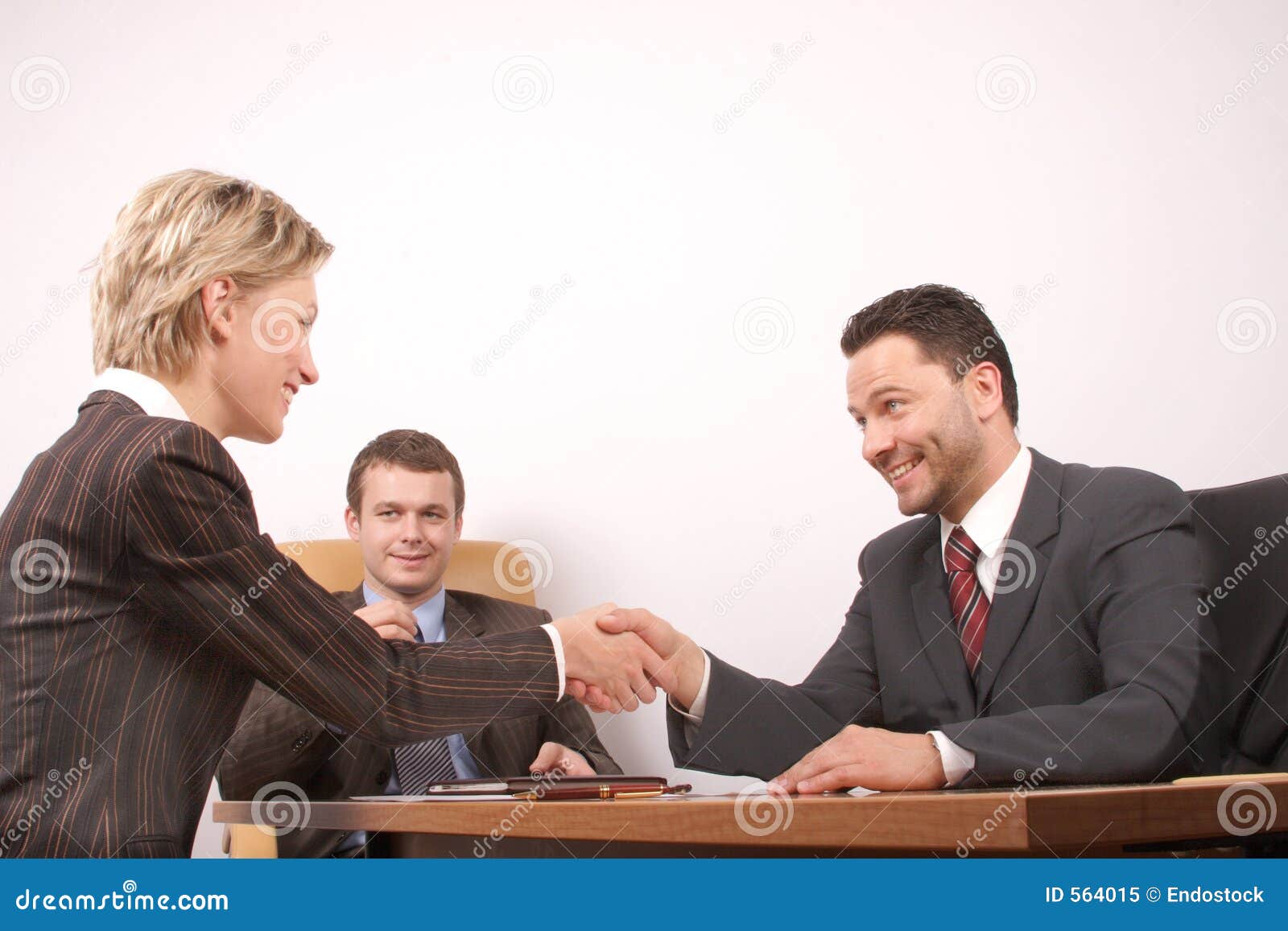 Negotiation Over,man and Woman Handshake - Joy Stock Image - Image of ...