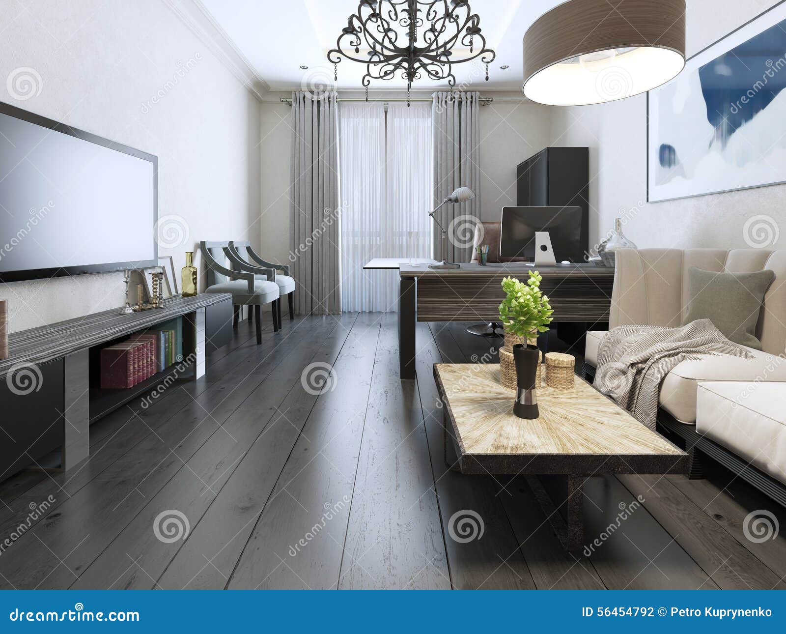 Negotiation Room Modern Interior Stock Photo - Image of black, cloth ...