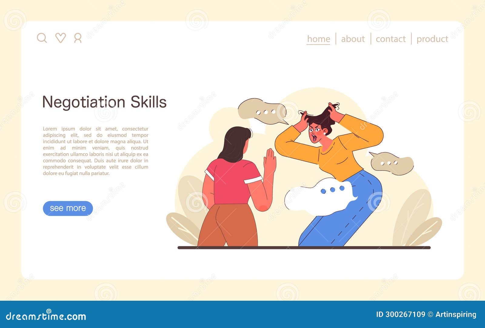 Negotiation Skills Concept. Flat Vector Illustration Stock Vector ...