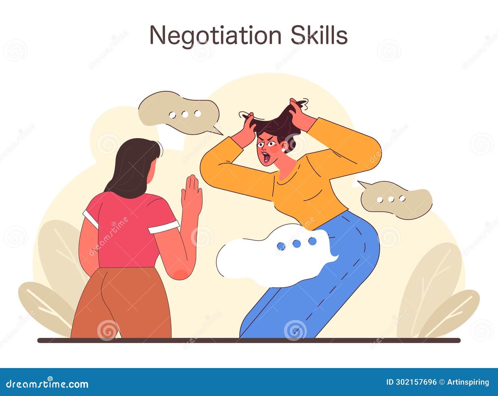 Negotiation Skills Concept. Flat Vector Illustration Stock Vector ...