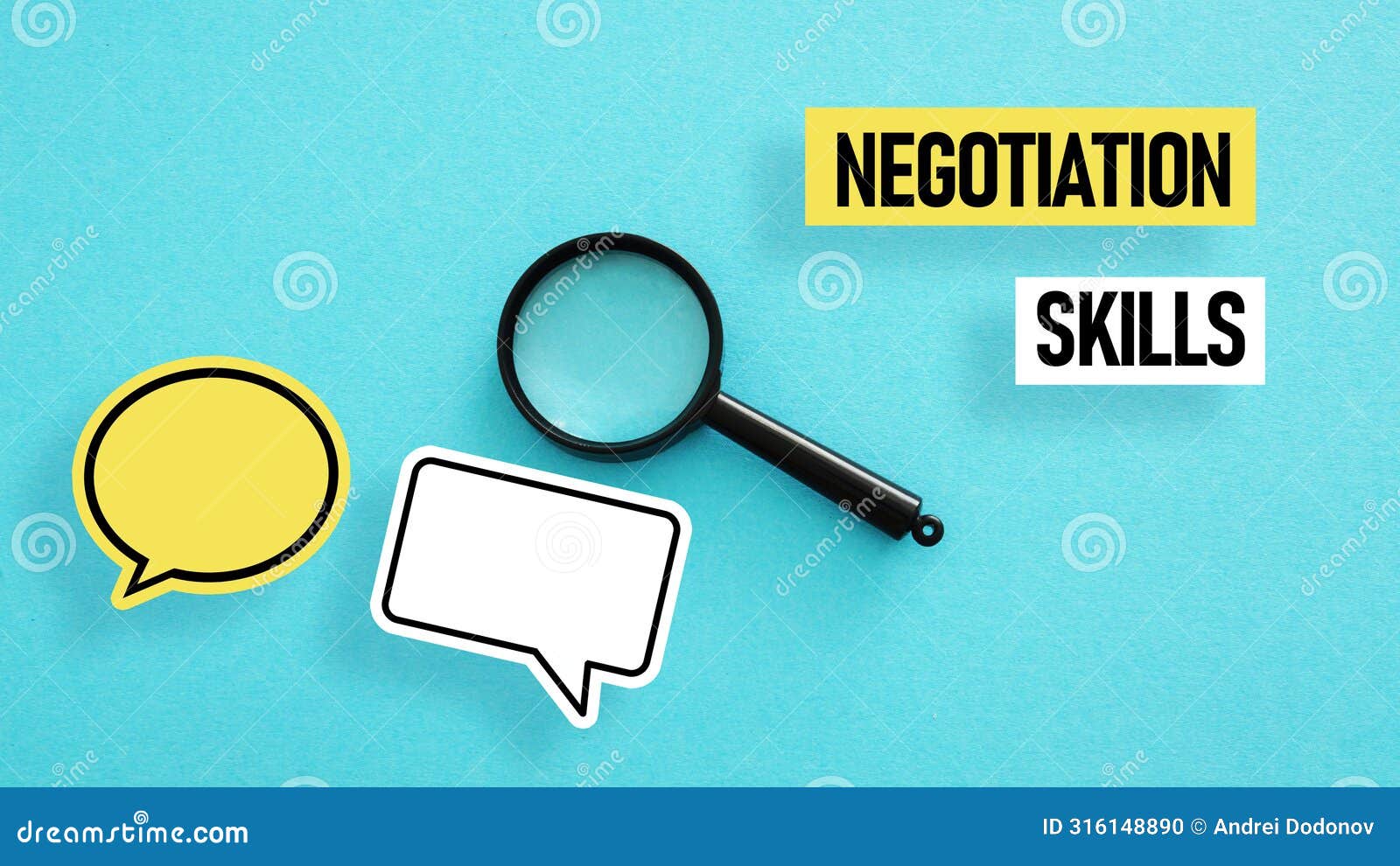 Negotiation Skills are Shown Using the Text Stock Photo - Image of talk ...