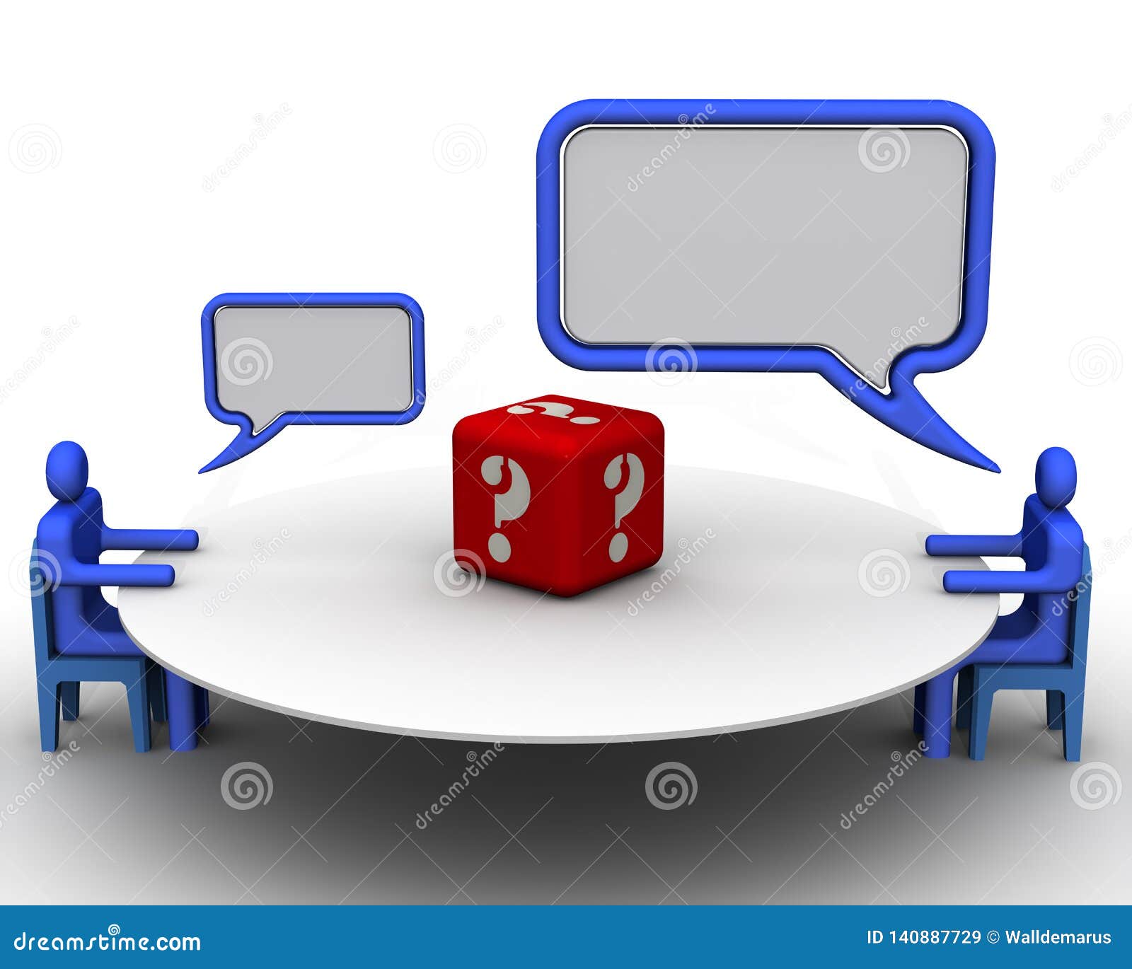 Negotiation at the Table with Speech Bubbles Stock Illustration ...