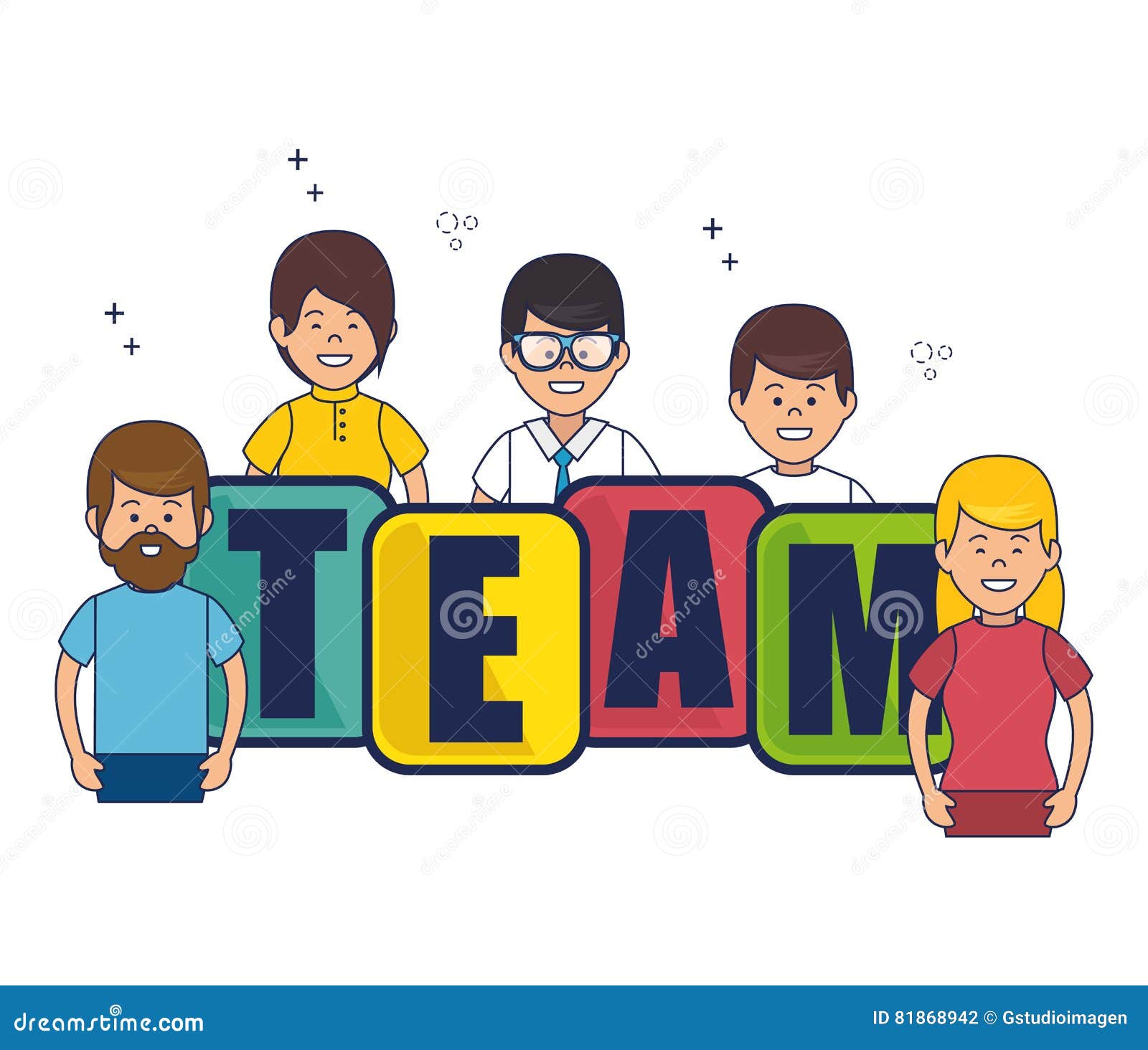 Negotiation Team Work Flat Icons Stock Vector - Illustration of ...