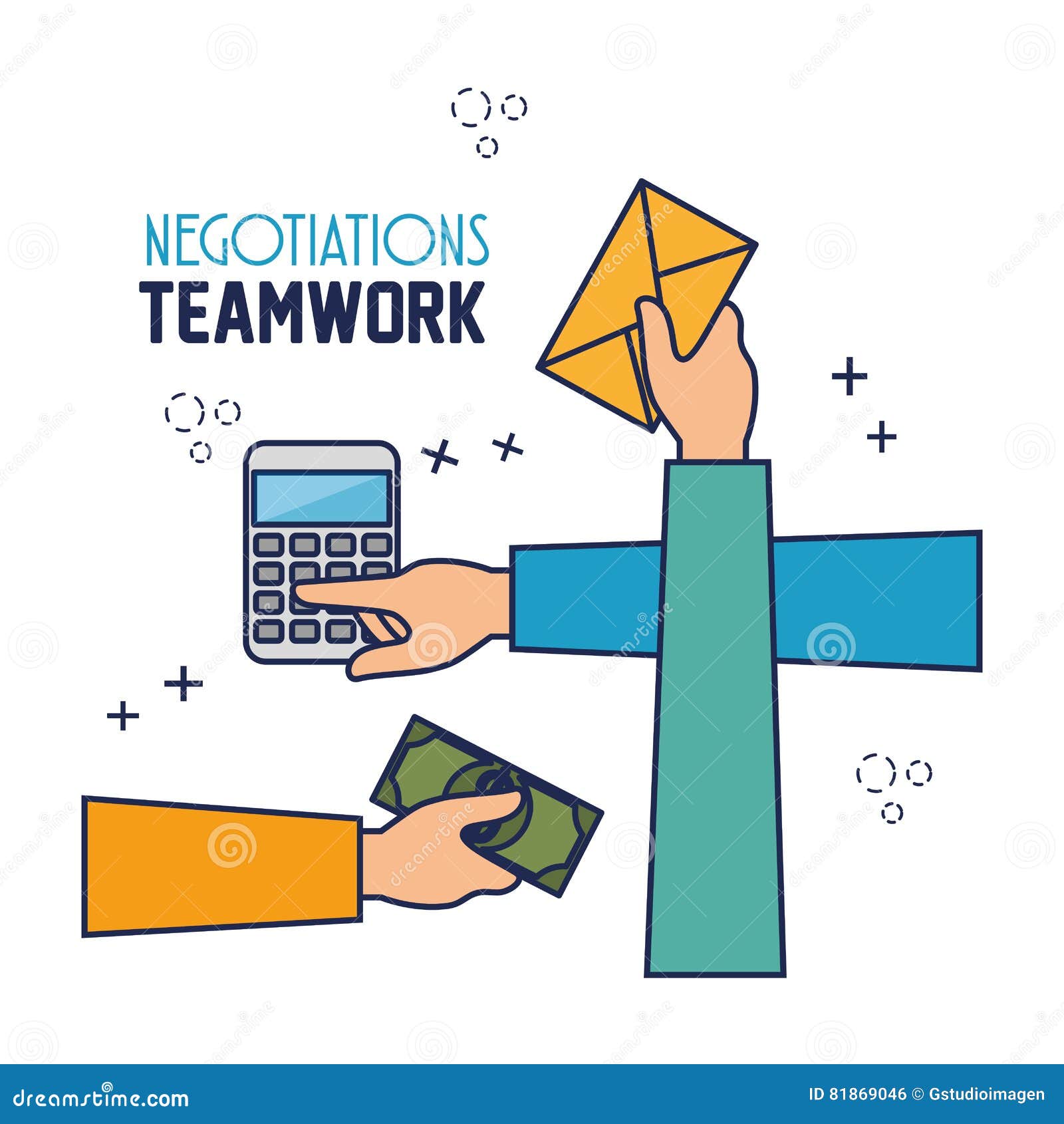 Negotiation Team Work Flat Icons Stock Vector - Illustration of ...