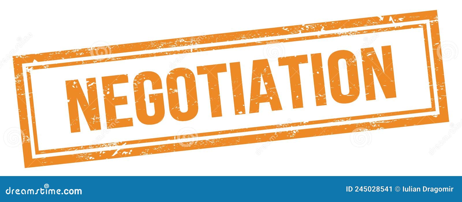 NEGOTIATION Text on Orange Grungy Vintage Stamp Stock Illustration ...