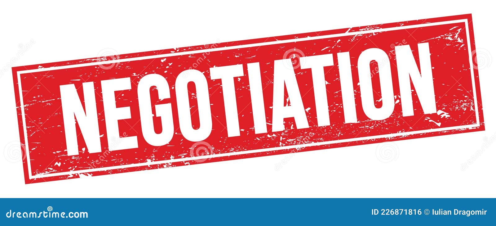 NEGOTIATION Text on Red Grungy Rectangle Stamp Stock Illustration ...