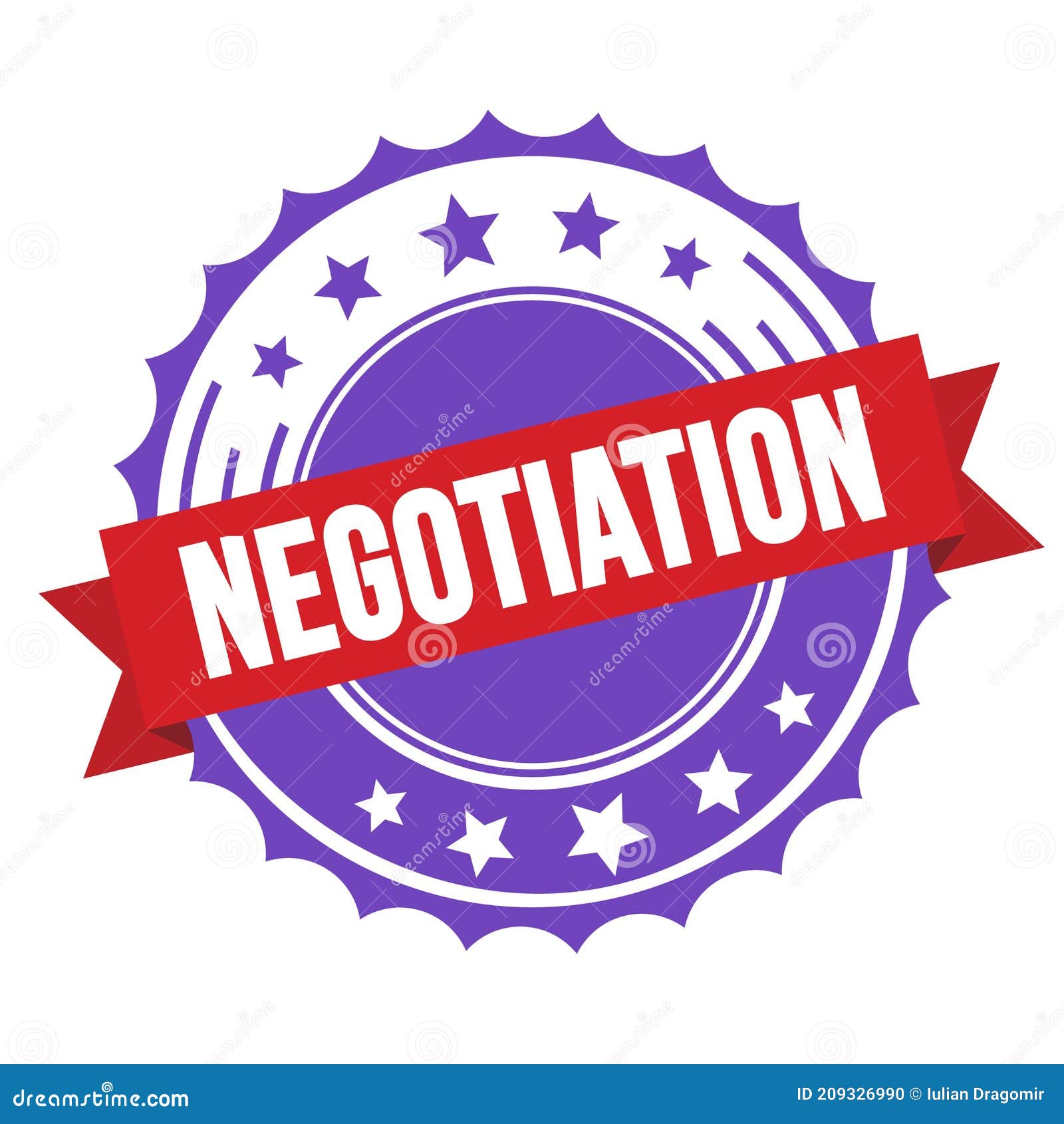 NEGOTIATION Text on Red Violet Ribbon Stamp Stock Illustration ...