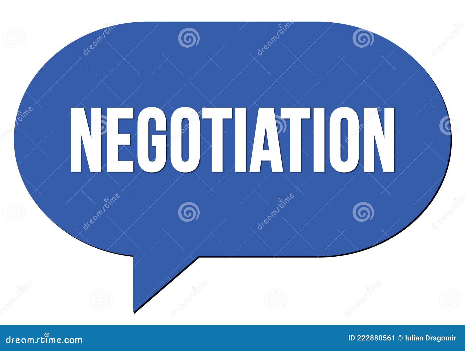 NEGOTIATION Text Written in a Blue Speech Bubble Stock Illustration ...