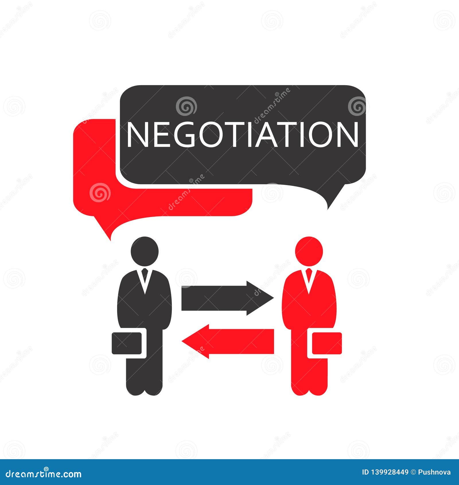 NegotiationRed stock vector. Illustration of negotiation - 139928449