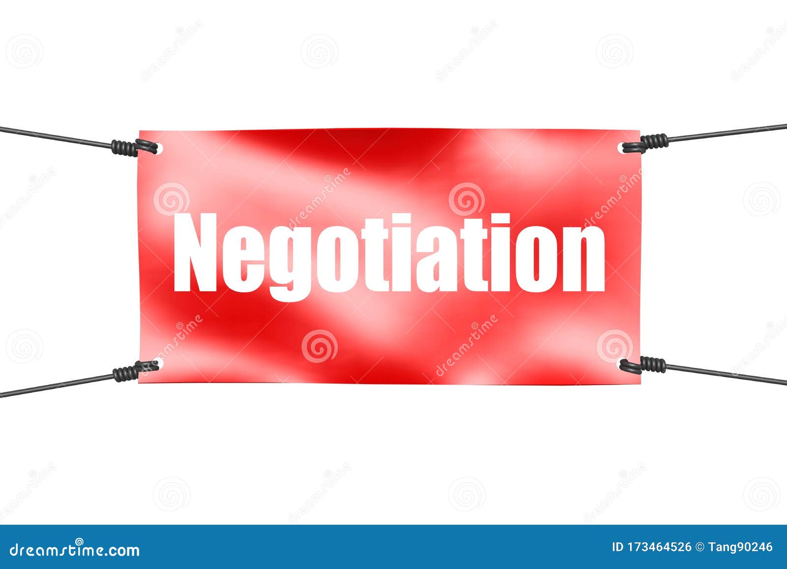 Negotiation Word with Red Banner Stock Illustration - Illustration of ...