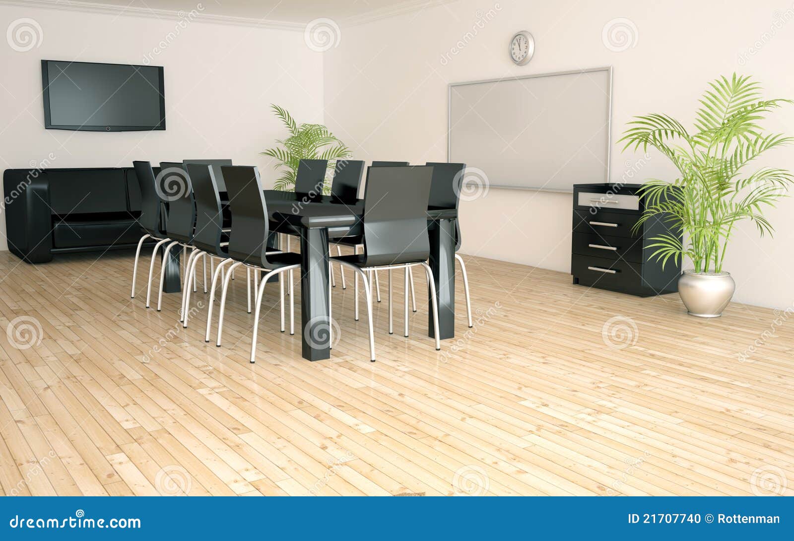 Negotiations room interior stock illustration. Illustration of ...