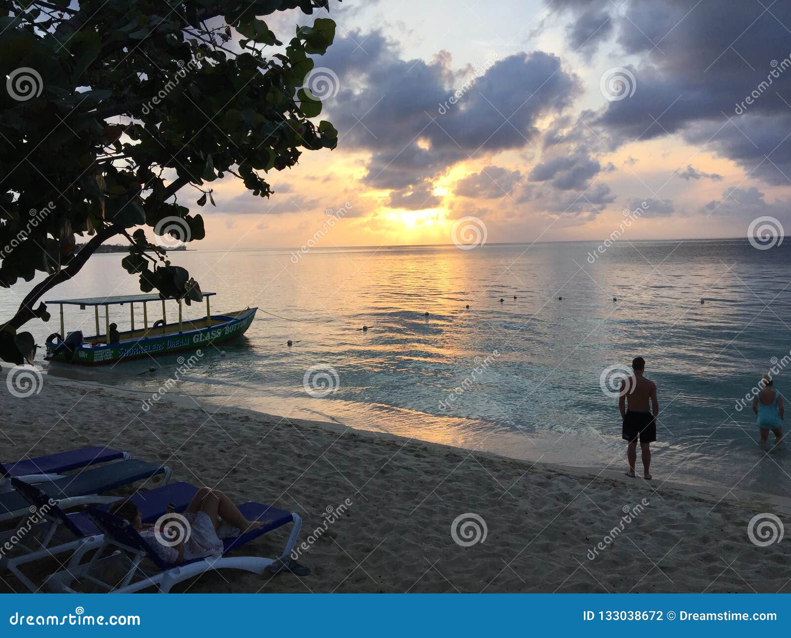 Negril Jamaica Sunset Over Water Editorial Photography - Image of time ...