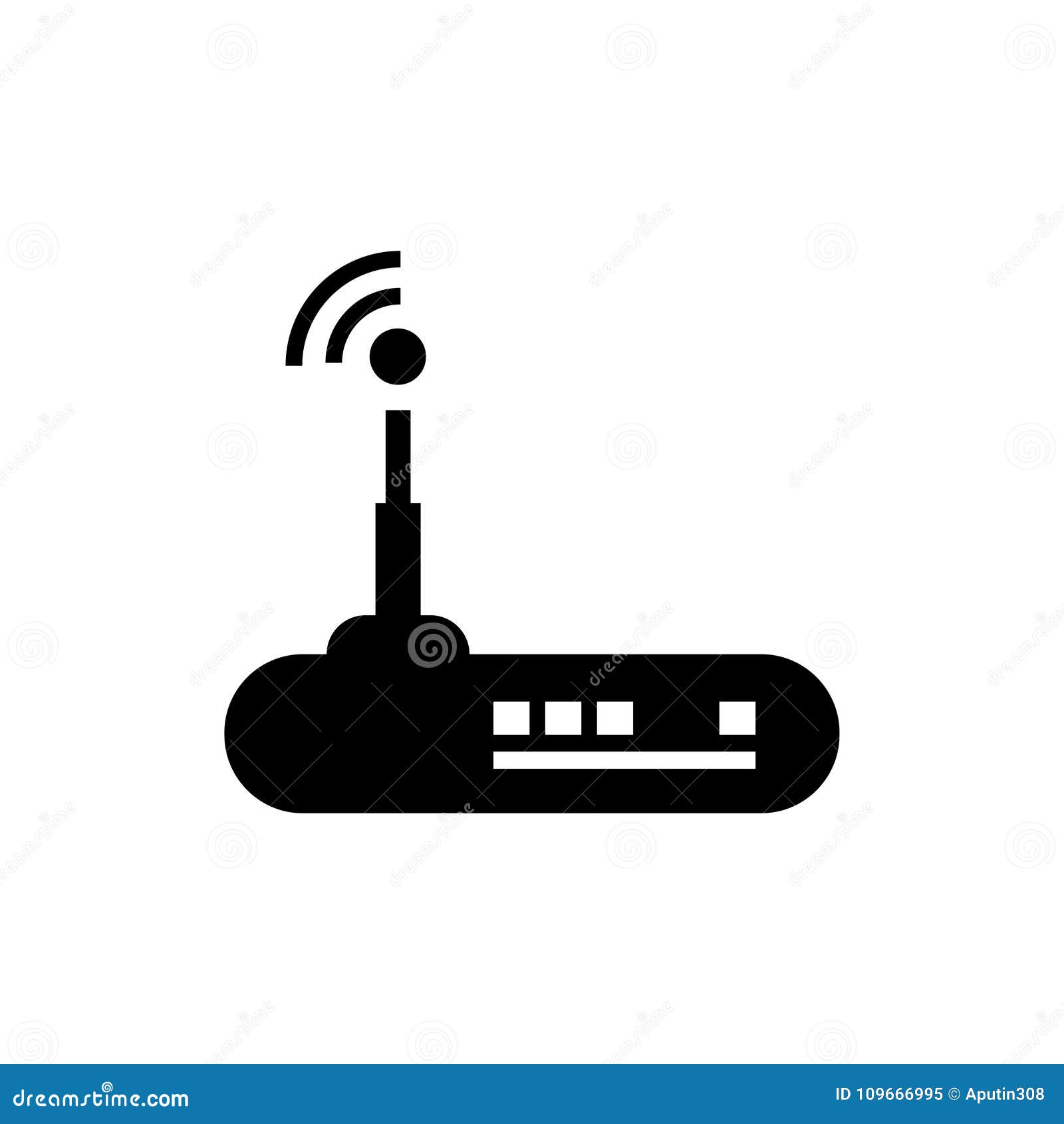 Negro Aislado Icono Del Vector Del Router De Wifi Ilustración del ...