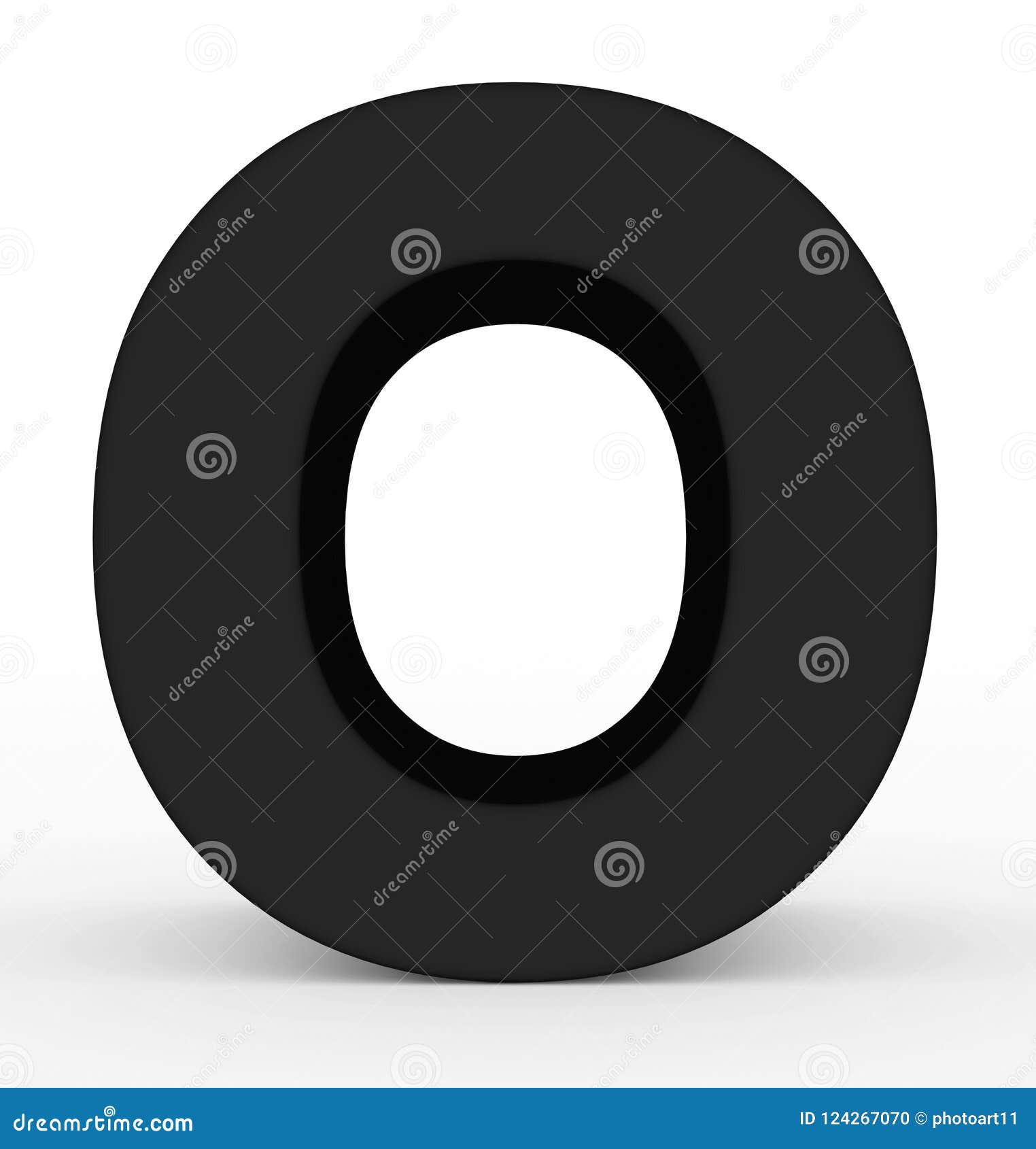 Negro De La Letra O 3d Aislado En Blanco Stock de ilustración ...