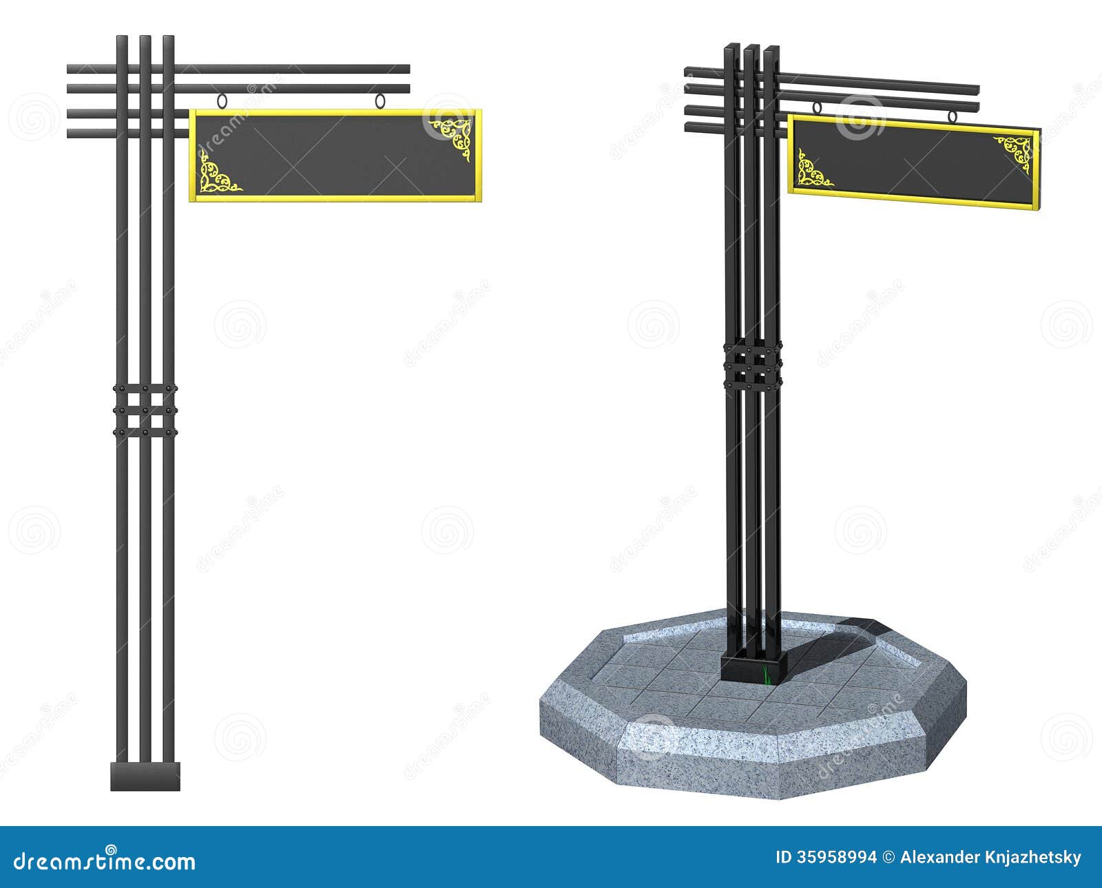 Negro del letrero stock de ilustración. Ilustración de dimensional ...