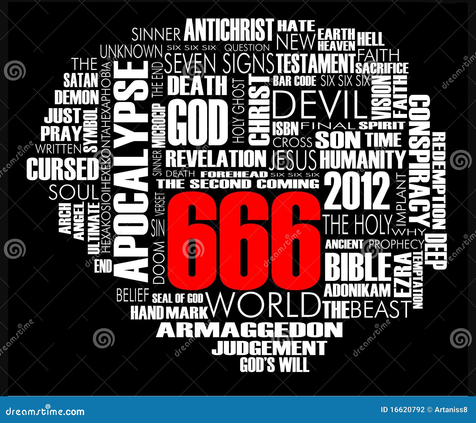 Negro Del Vector De La Nube De 666 Palabras Ilustración del Vector ...