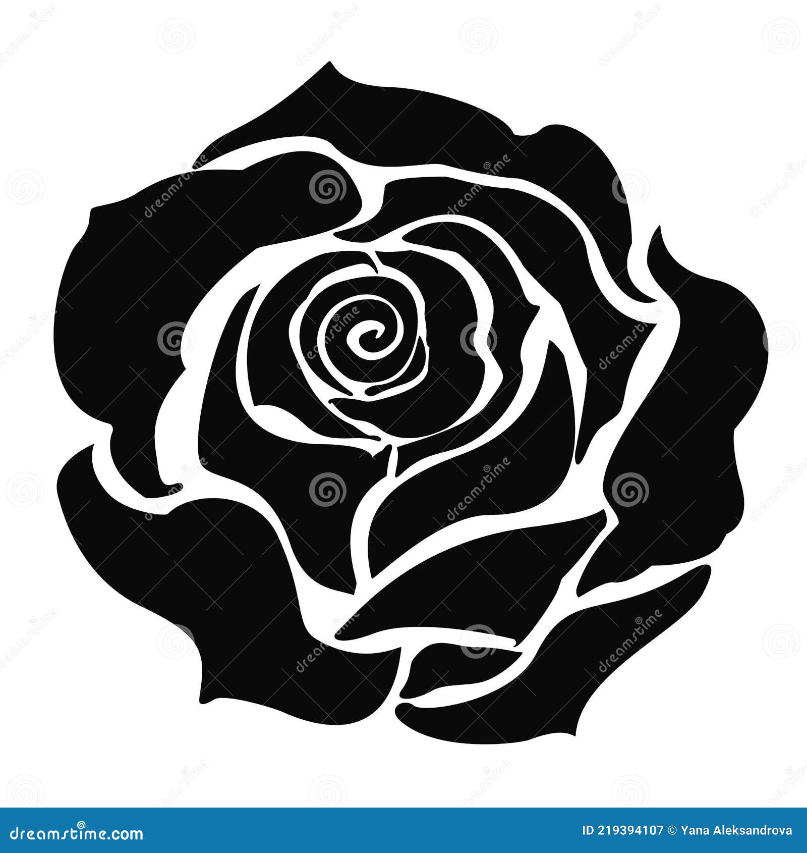 Negro Rosa Vector Icono De La Flor Ilustración del Vector - Ilustración ...