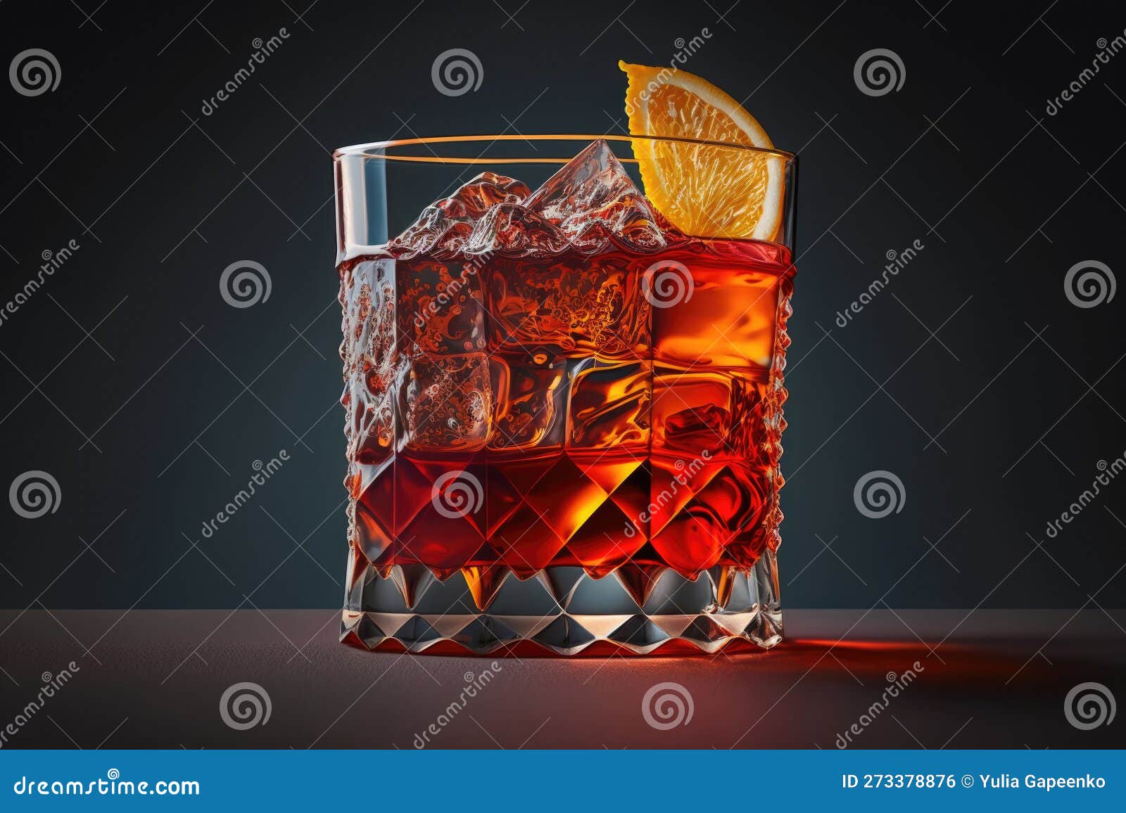 Negroni Classic. Cartoon Flat Vector Illustration. Isolated On Soft ...
