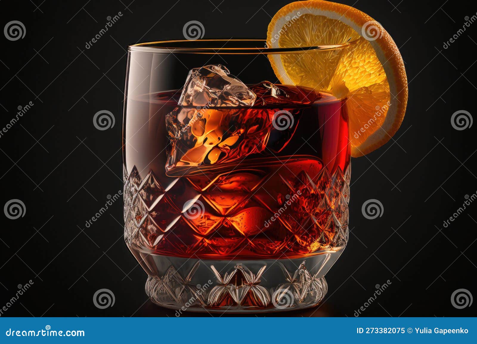 Negroni Classic. Cartoon Flat Vector Illustration. Isolated On Soft ...