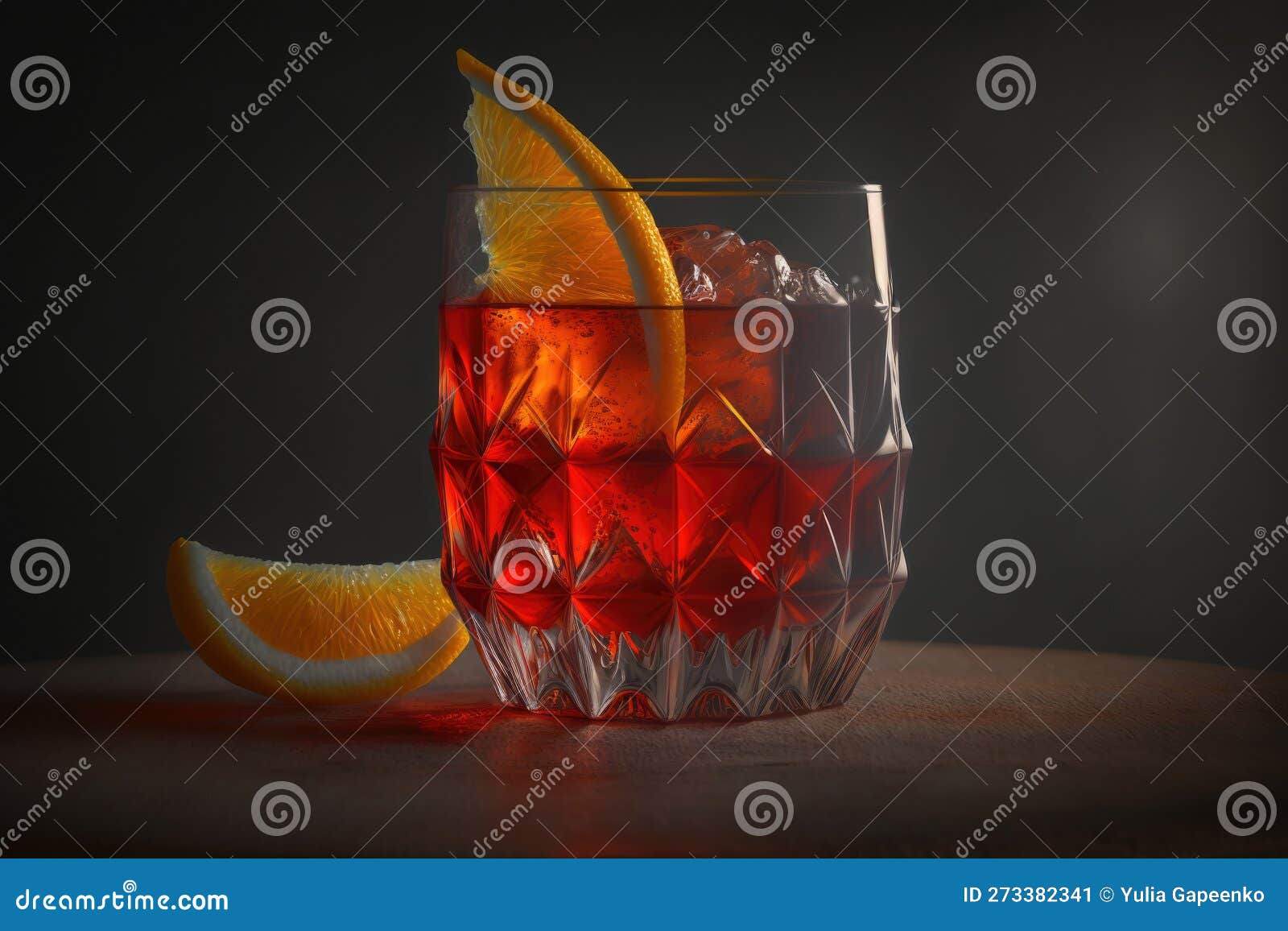 Negroni Classic. Cartoon Flat Vector Illustration. Isolated On Soft ...