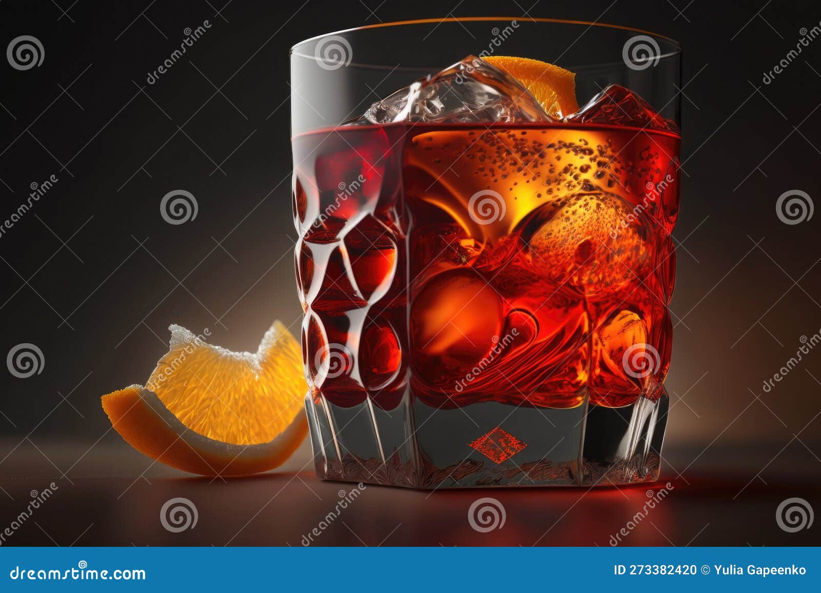 Negroni Classic. Cartoon Flat Vector Illustration. Isolated On Soft ...