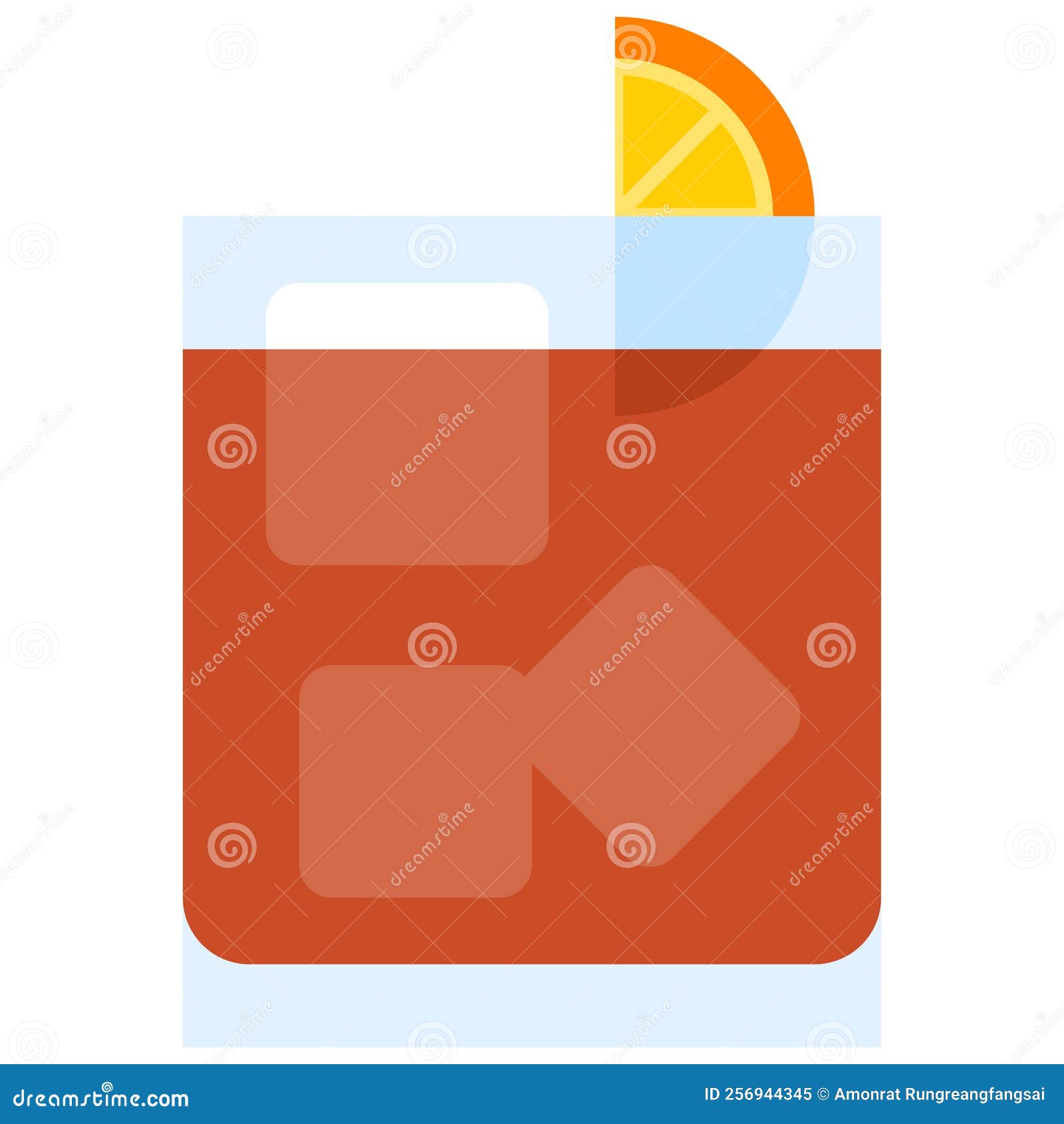 Negroni Alcoholic Cocktail Hand Drawn Illustration. Cartoon Style ...