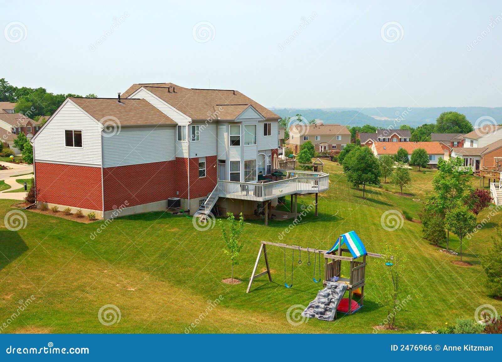 Neighborhood Back Yards stock photo. Image of suburban - 2476966