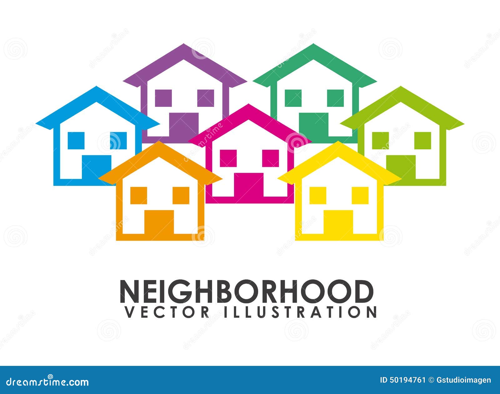 Neighborhood stock vector. Illustration of houses, icon - 50194761