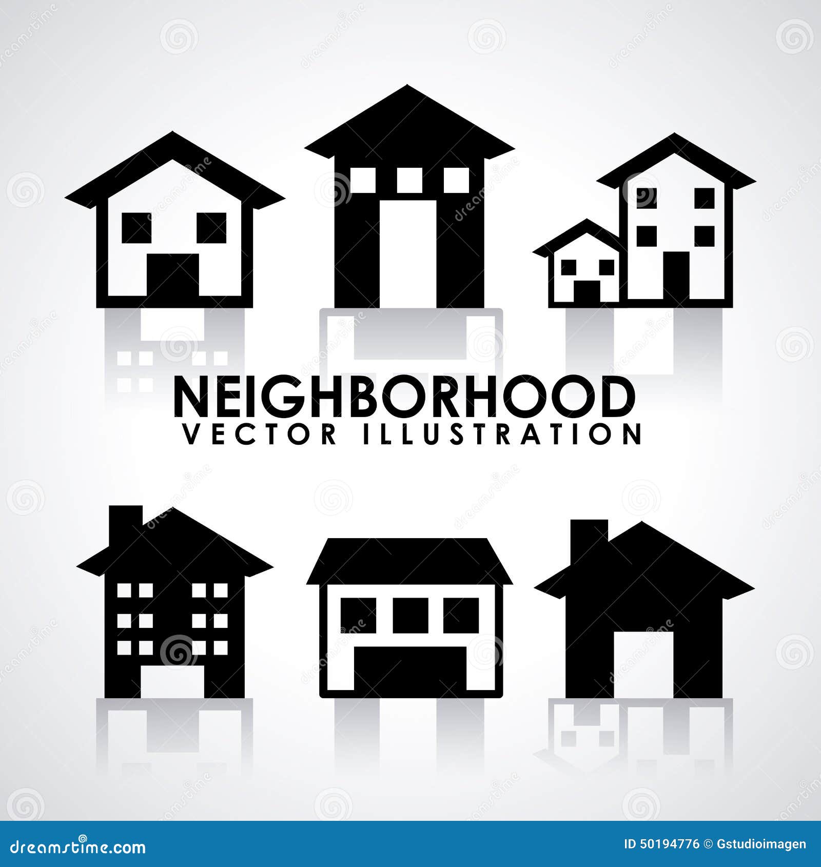 Neighborhood stock vector. Illustration of houses, element - 50194776