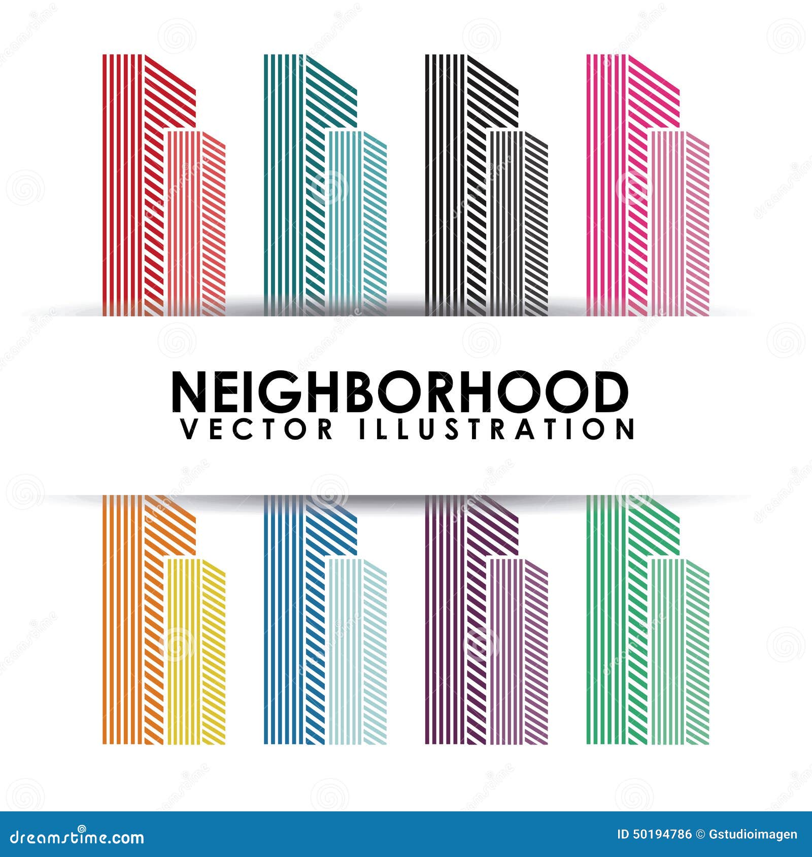 Neighborhood stock vector. Illustration of houses, icon - 50194786