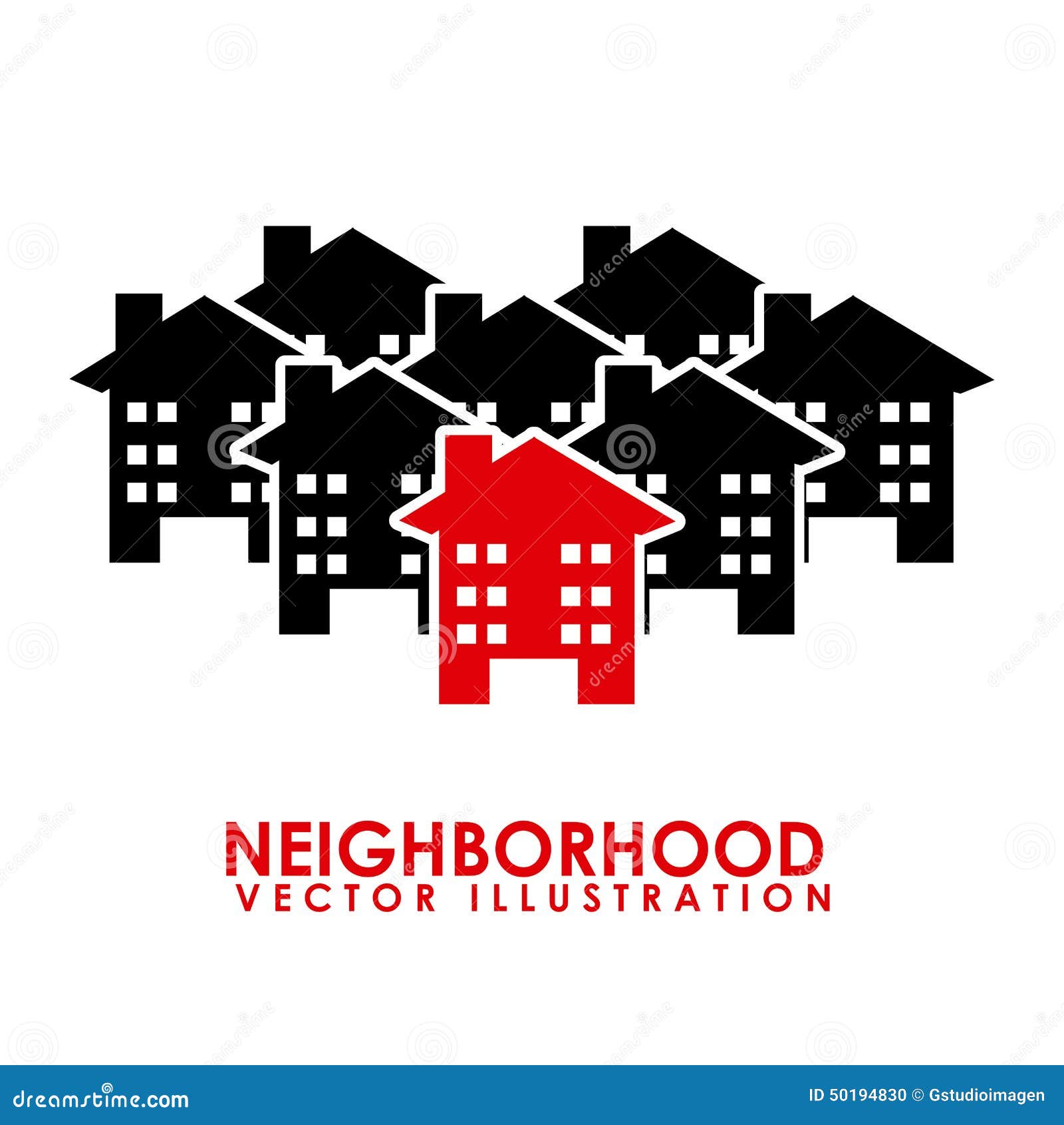 Neighborhood stock vector. Illustration of home, sign - 50194830