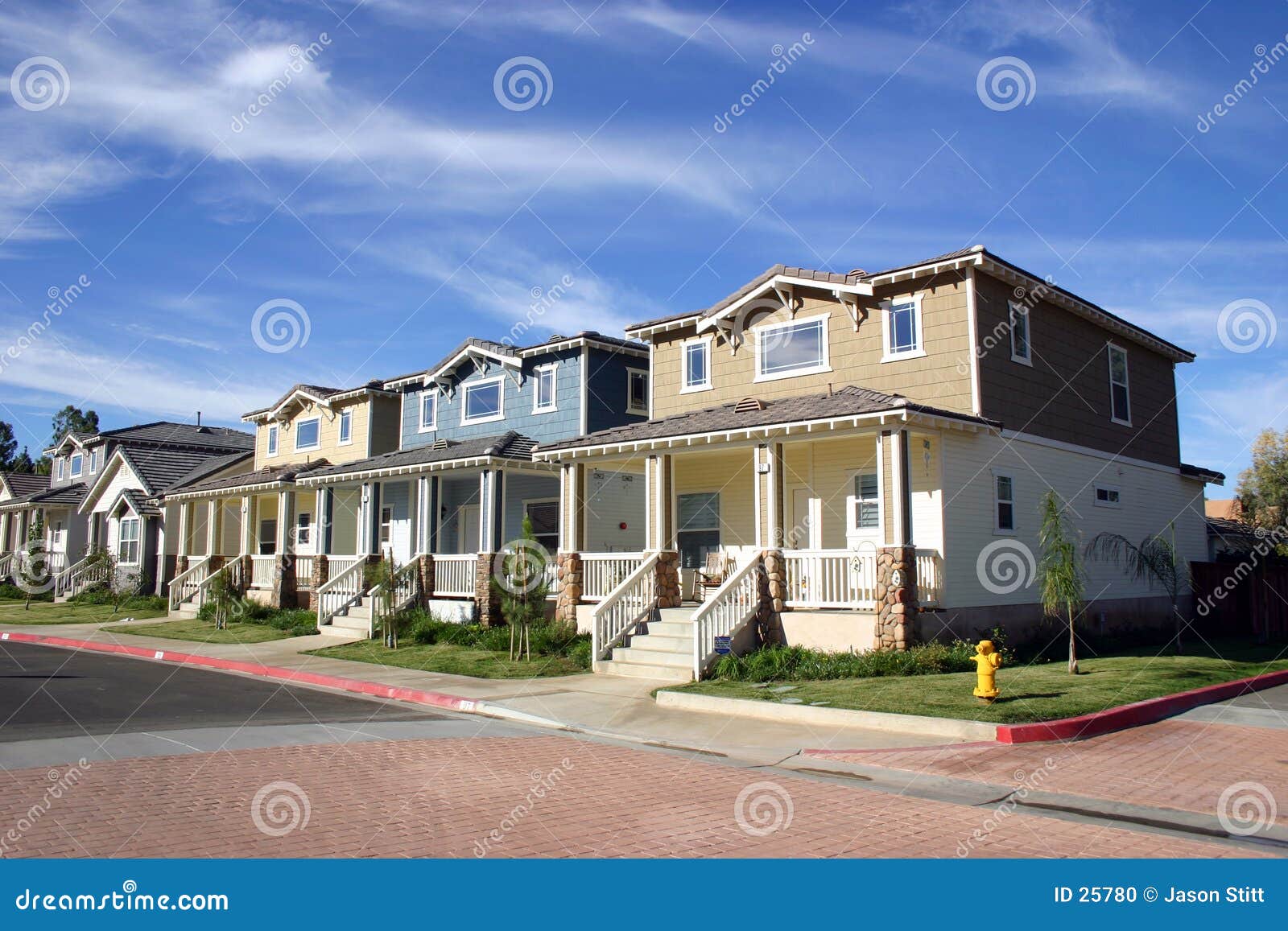 Neighborhood Houses stock photo. Image of neighbor, curb - 25780