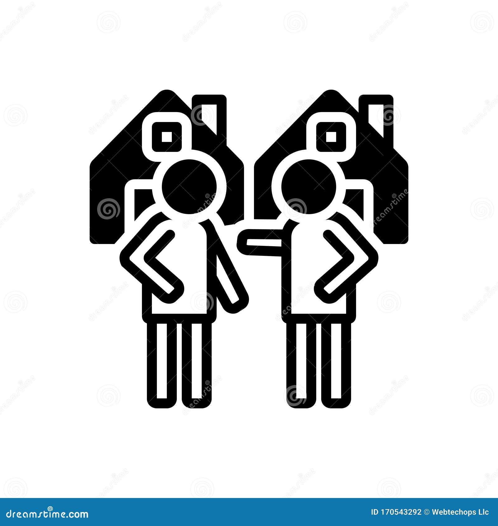 Neighbour Icon Of 3 Types Color, Black And White, Outline. Isolated ...