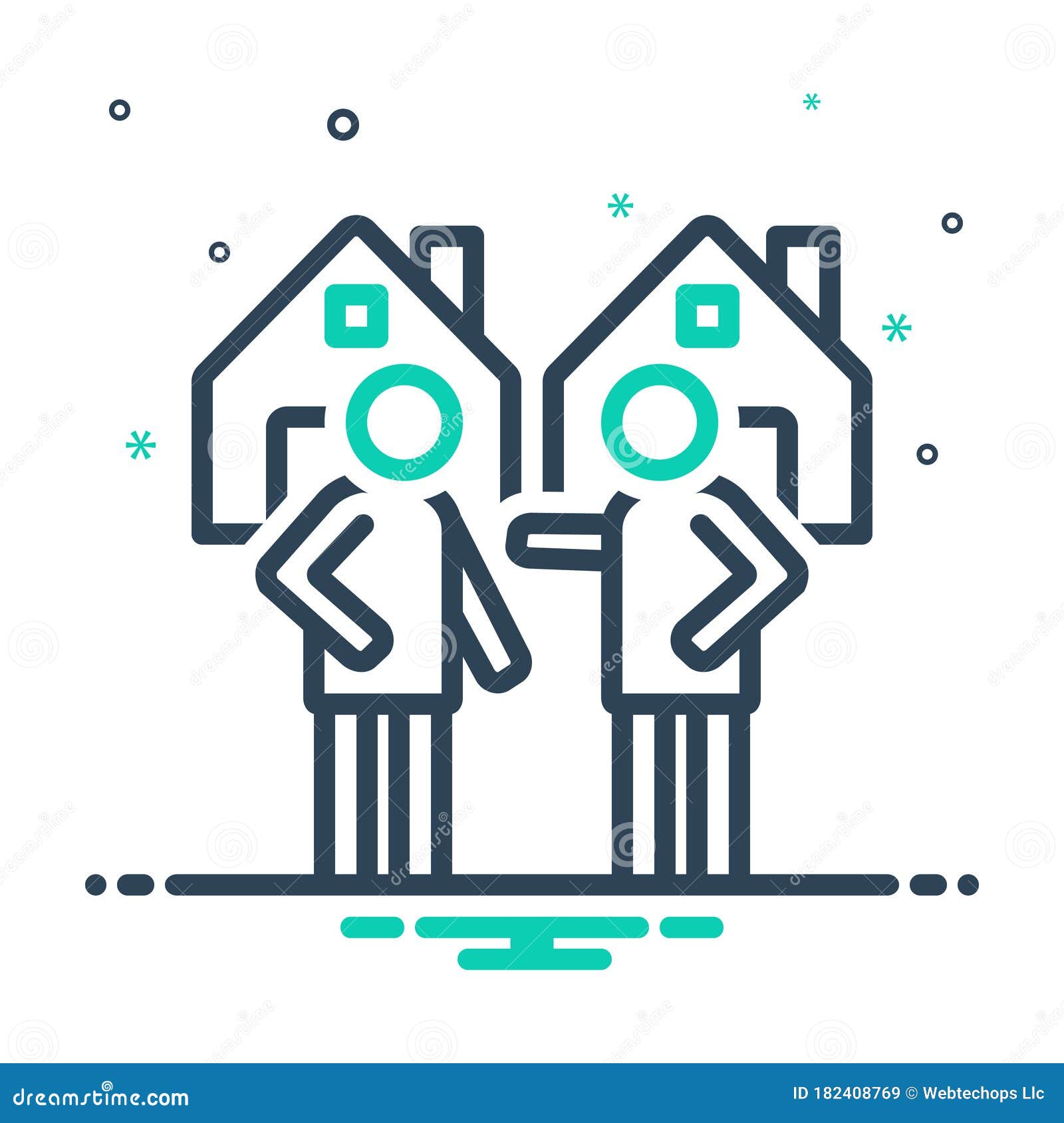 Neighbour Icon Of 3 Types Color, Black And White, Outline. Isolated ...