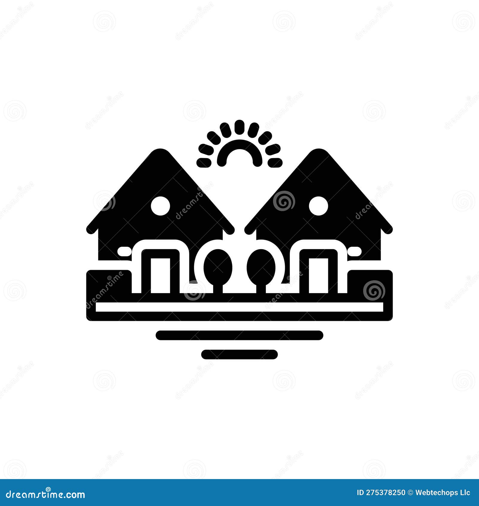 Black Solid Icon for Neighborhood, Vicinity and Closeness Stock Vector ...