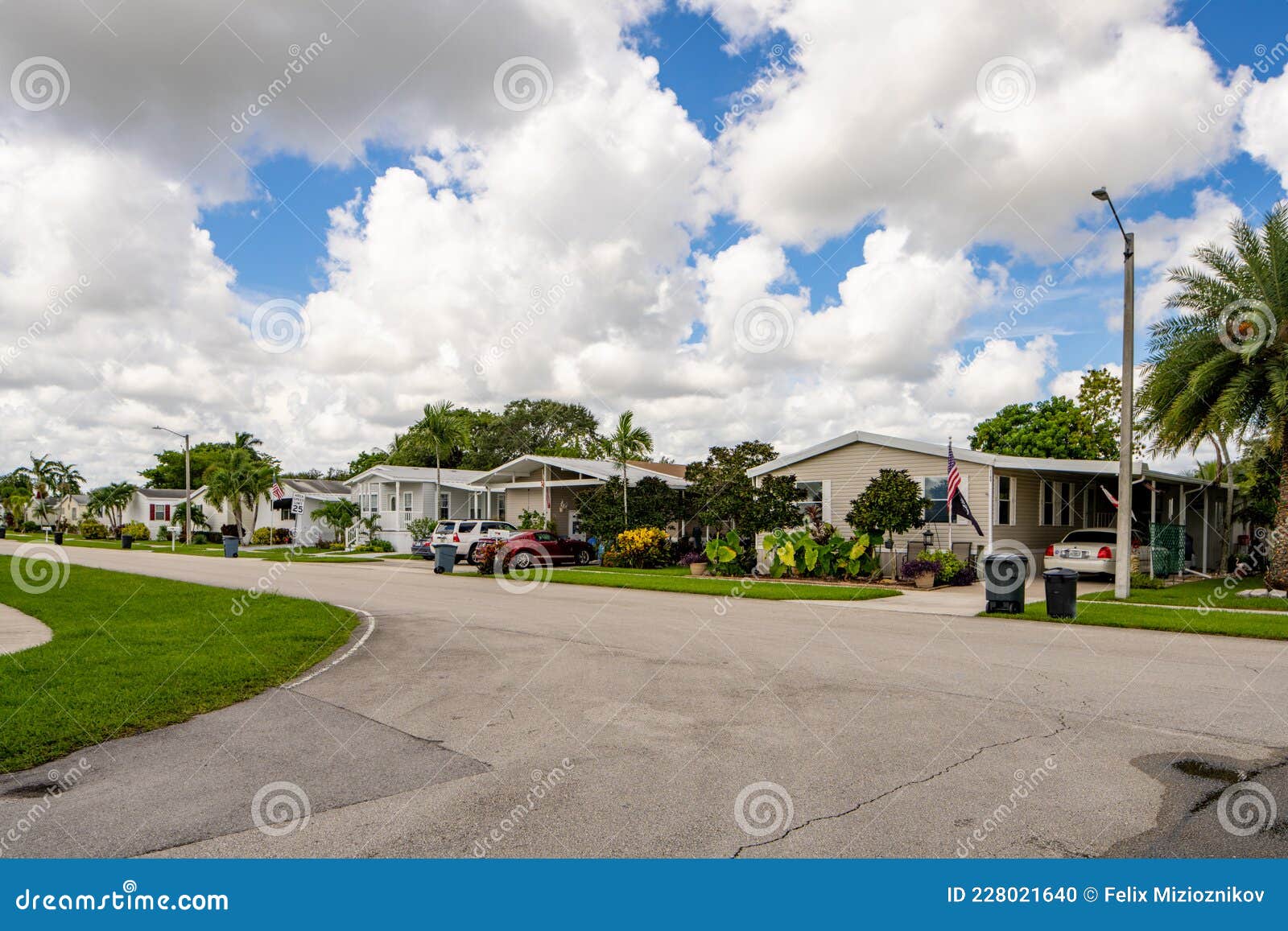 Neighborhood with Mobile Homes Stock Photo - Image of housing, realty ...