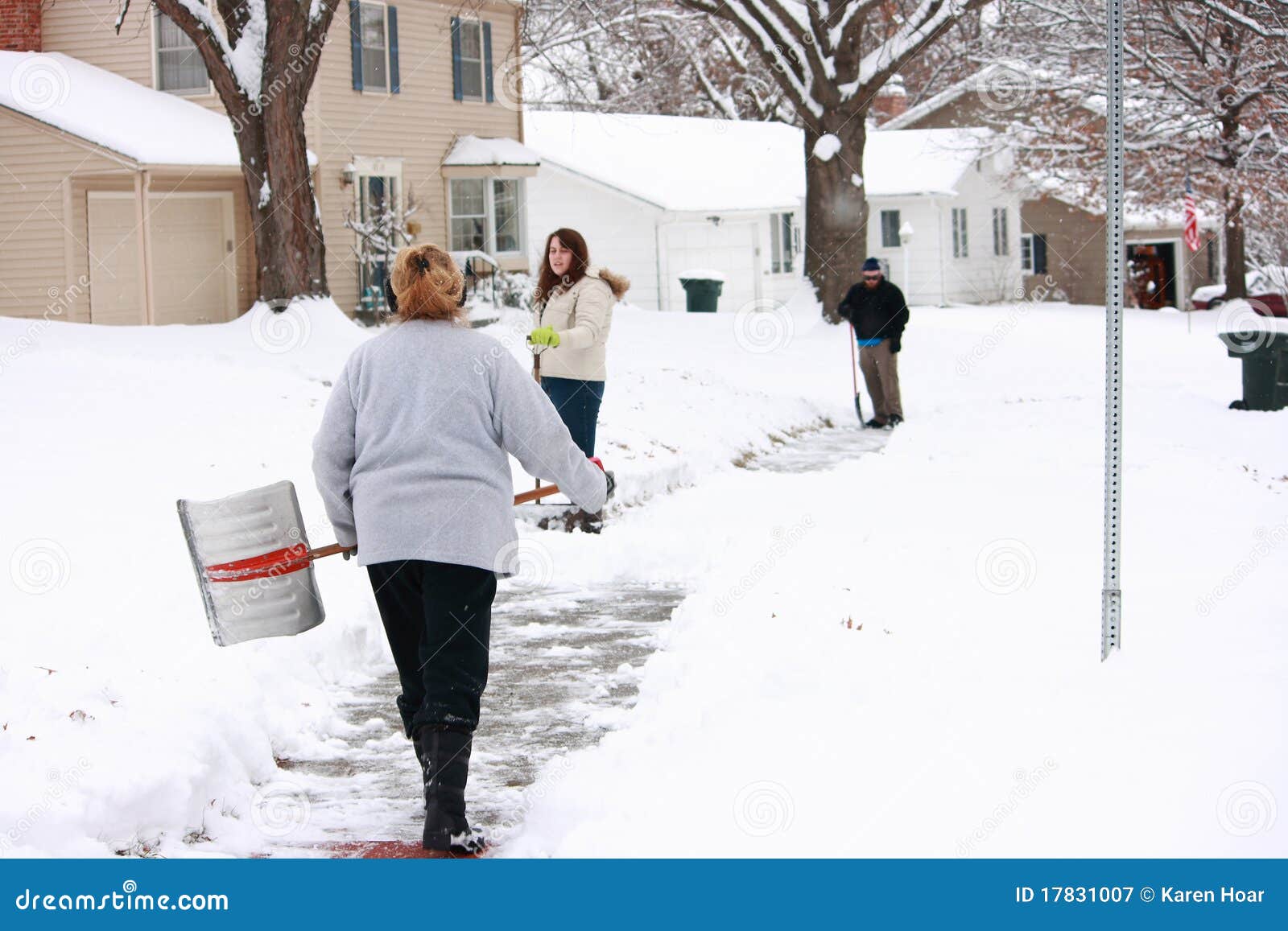 Neighbors Shoveling Heavy Snowfall Editorial Photography - Image of ...