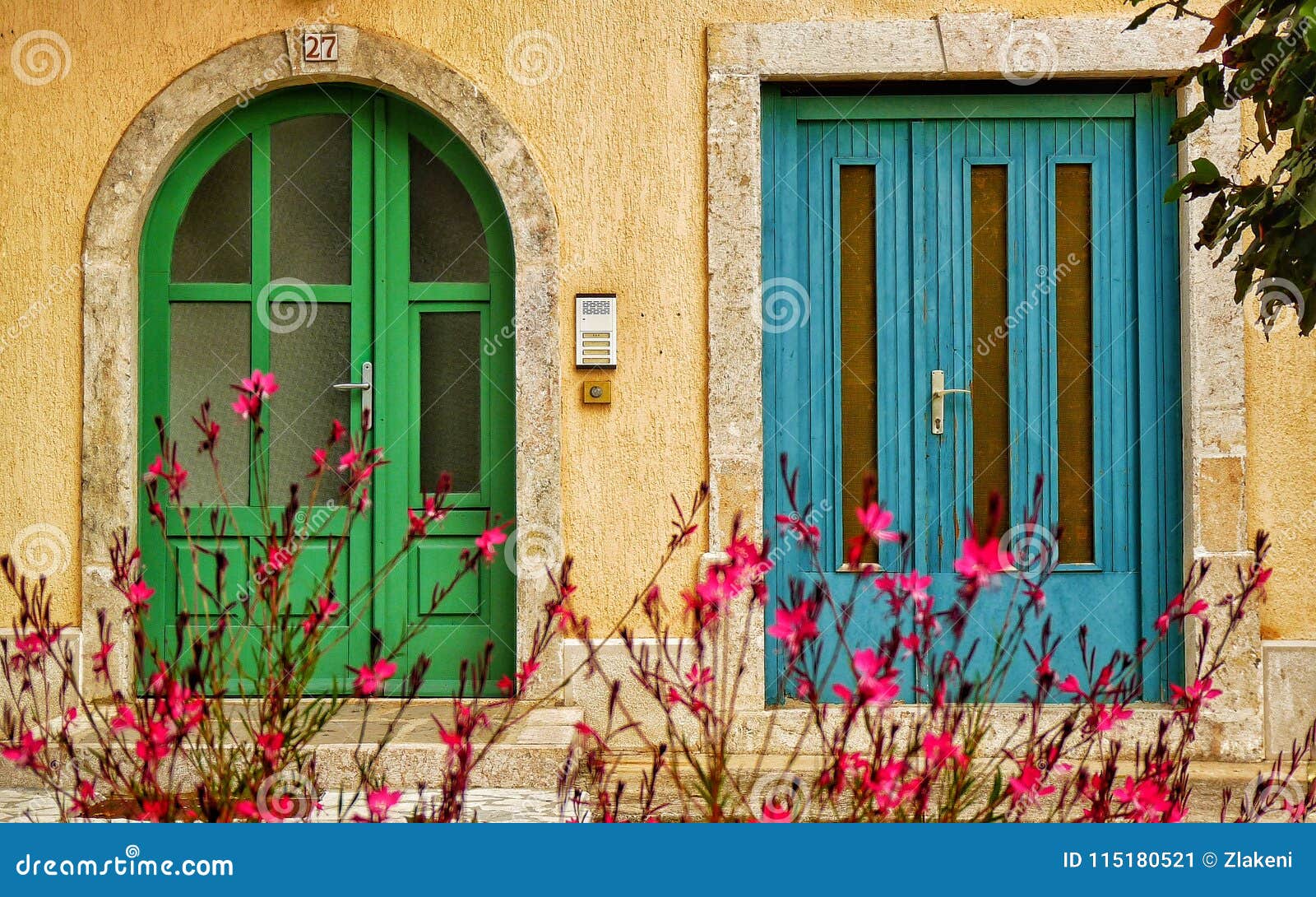 Neighbors editorial photo. Image of green, magenta, shapes - 115180521
