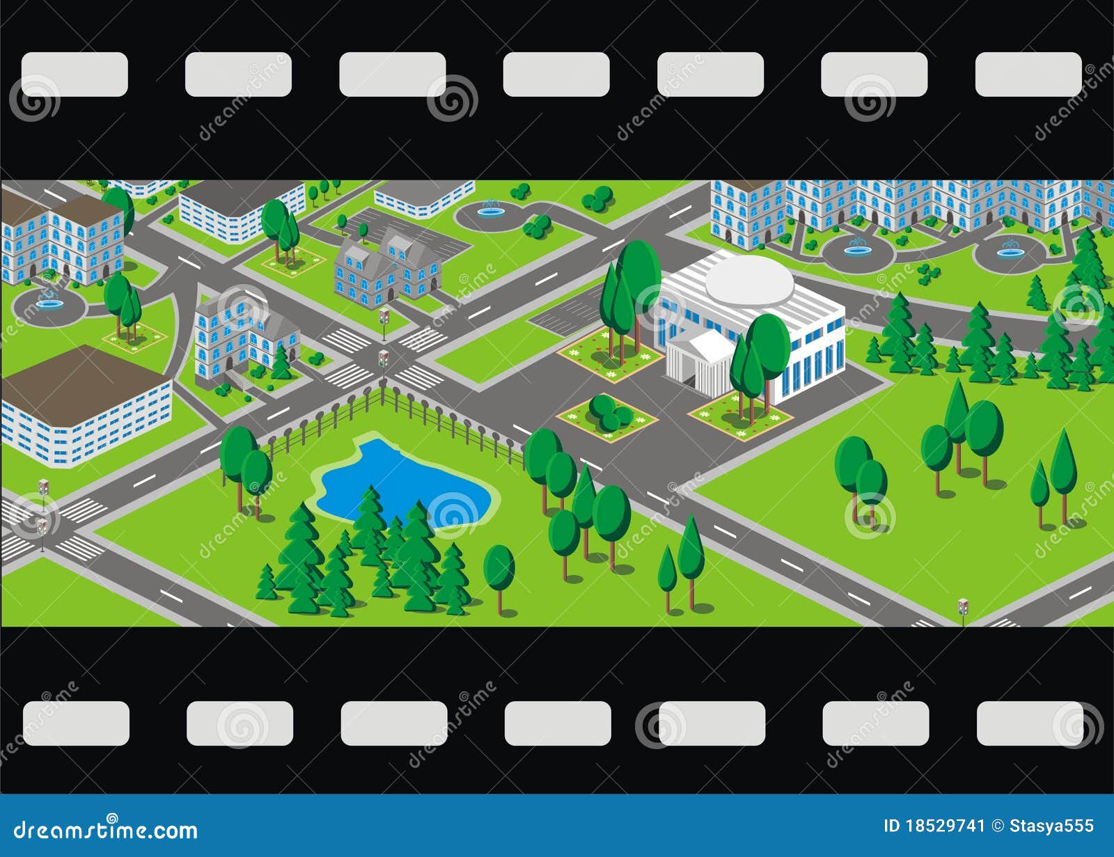 Neighbourhood stock vector. Illustration of church, city - 18529741