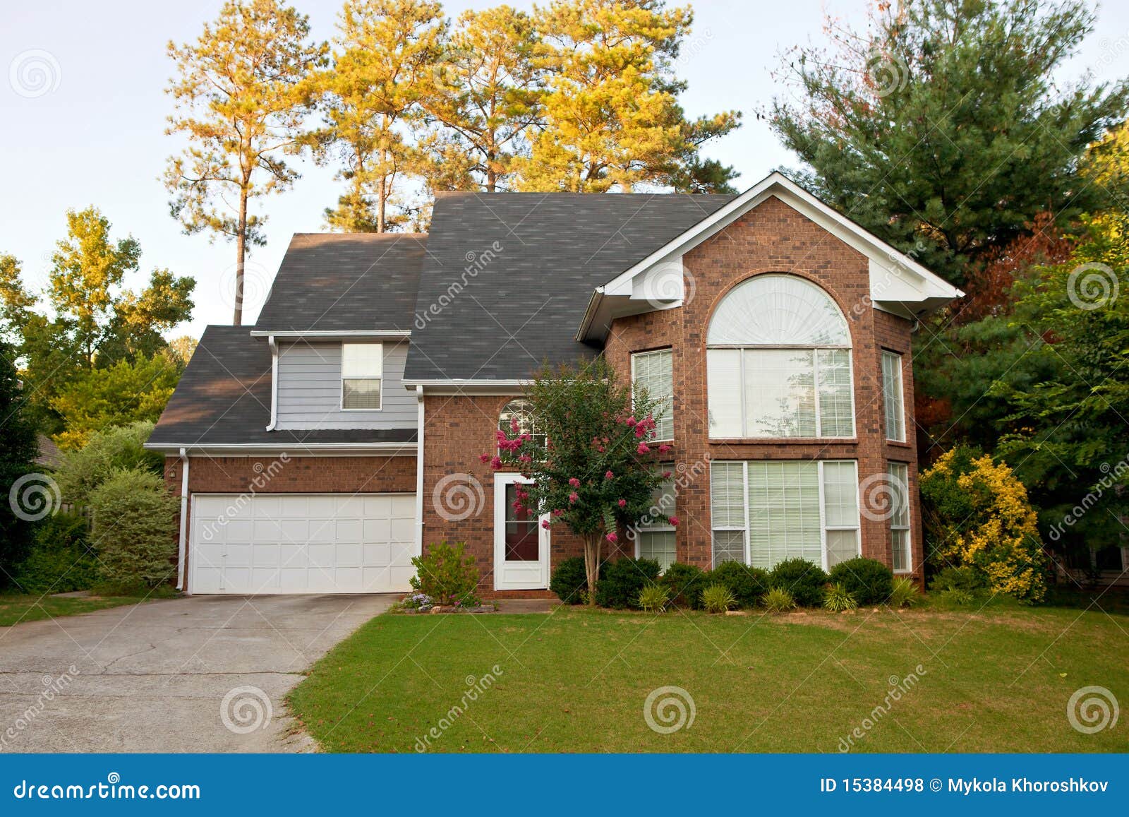 Neighbourhood with houses stock photo. Image of door - 15384498