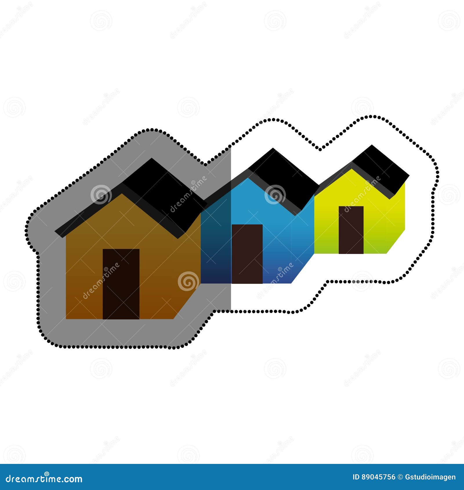 Neightborhood Silhouette Isolated Icon Stock Illustration ...