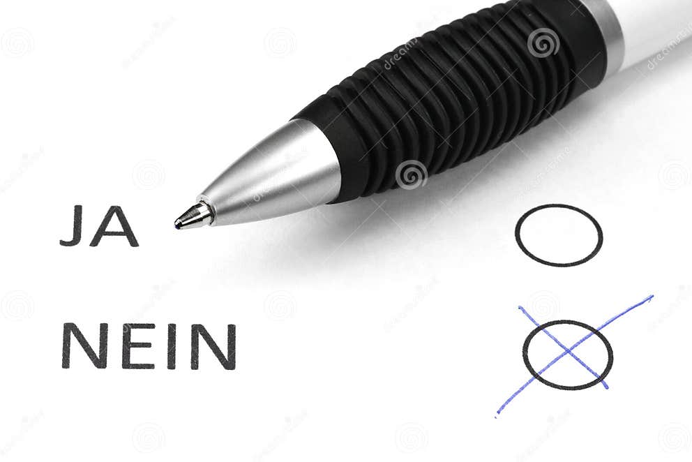 NEIN stock photo. Image of voting, ballpen, choose, agree - 108094516
