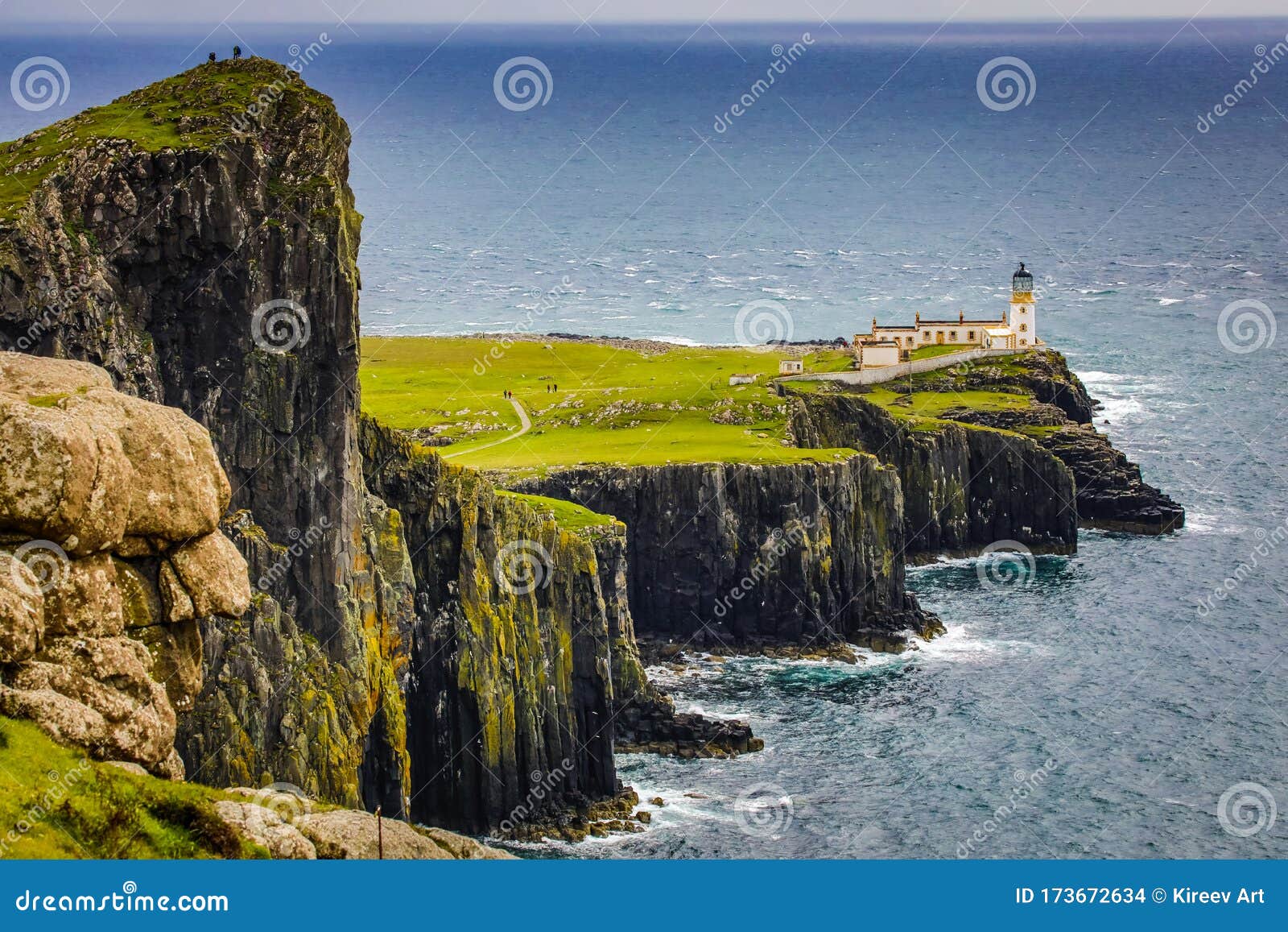 Neist Point Lighthouse on the Isle of Skye in Scotland. Stock Photo ...